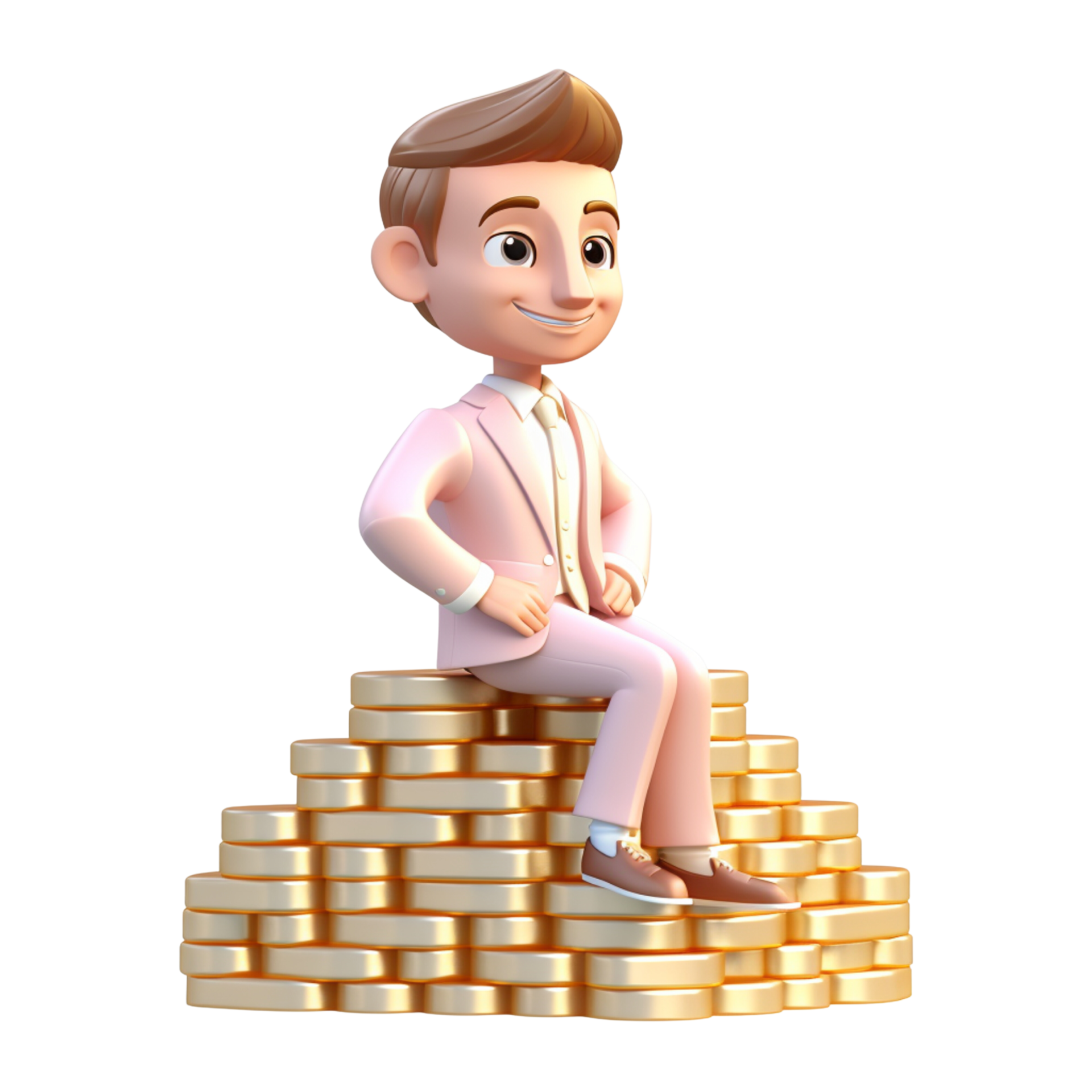 ai generativ 3d Reich Mann, Geschäft Mann Karikatur Charakter 28707609 PNG