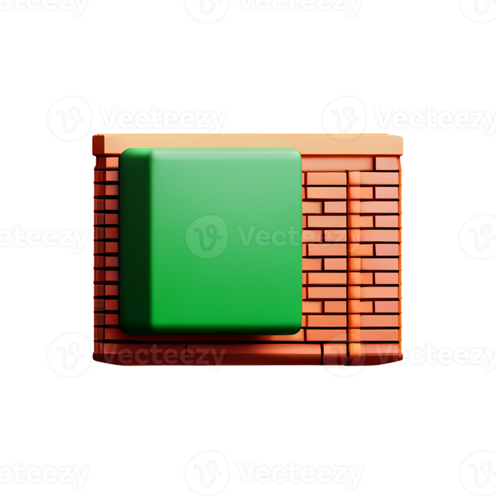 Brick Wall 3d Rendering Icon Illustration 28709348 Png