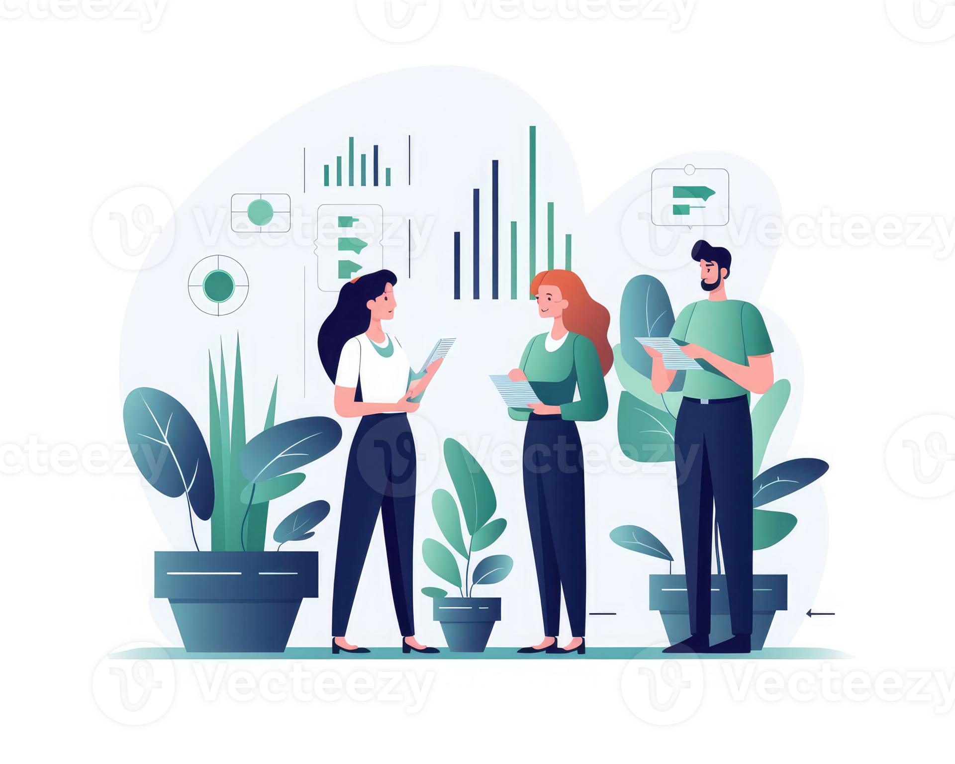 business team discussing about data analytics . AI Generated 28711742 PNG business team discussing about data analytics . AI Generated 28711742 PNG