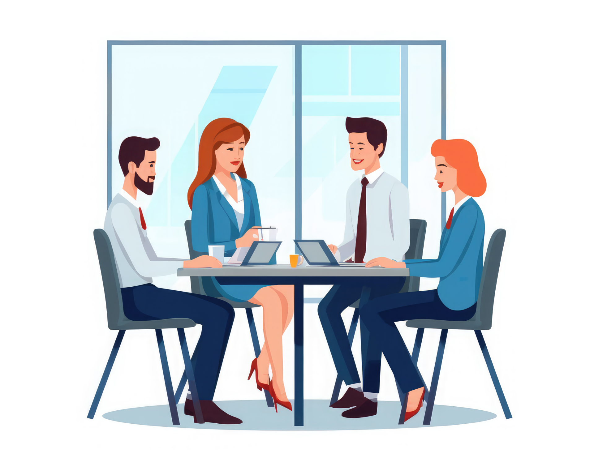 team talking and listening to each other in the office . AI Generated ...