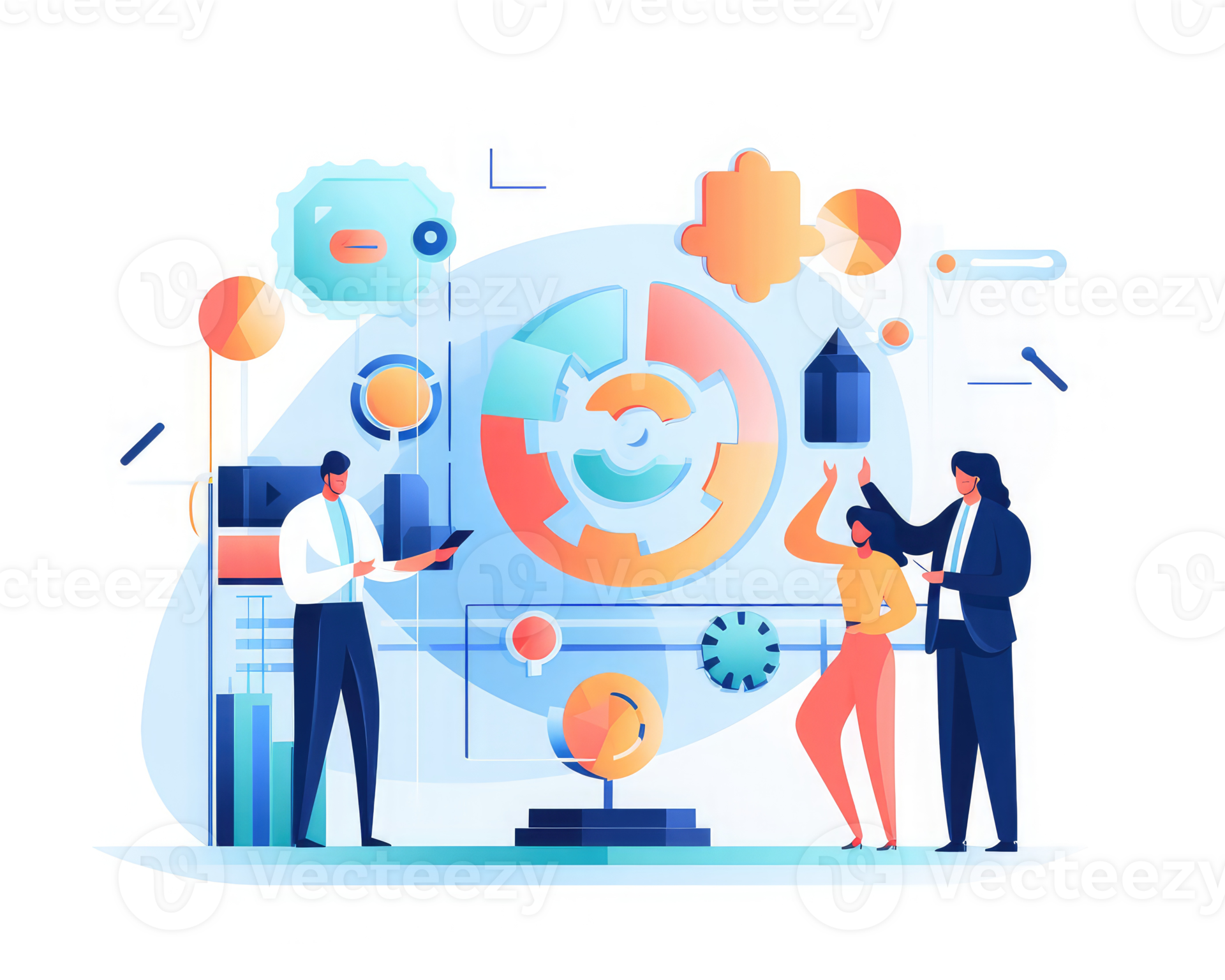 Business Team Prepare Data Analytics Ai Generated 28712011 Png