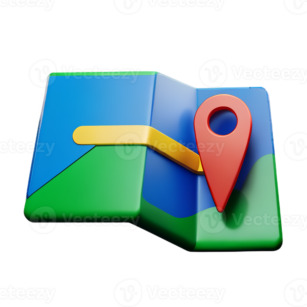 map 3d rendering icon illustration 28712048 PNG