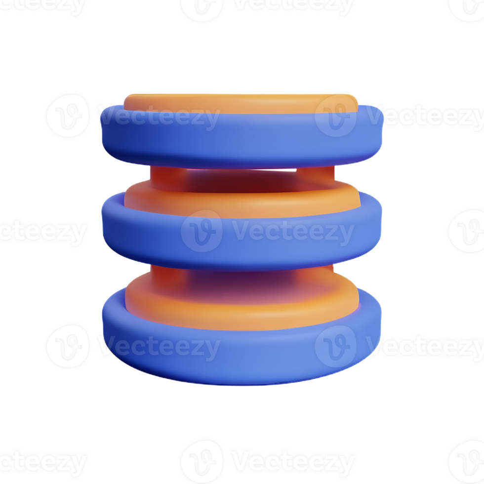 database 3d rendering icon illustration 28712695 PNG