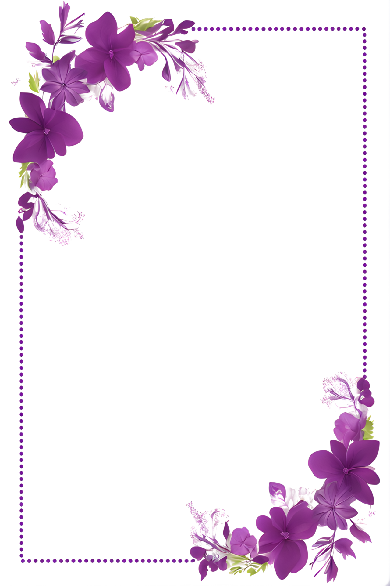 Purple Flower Border Frame PNG Transparent Background Ai Generative ... Purple Flower Border Frame PNG Transparent Background Ai Generative ...