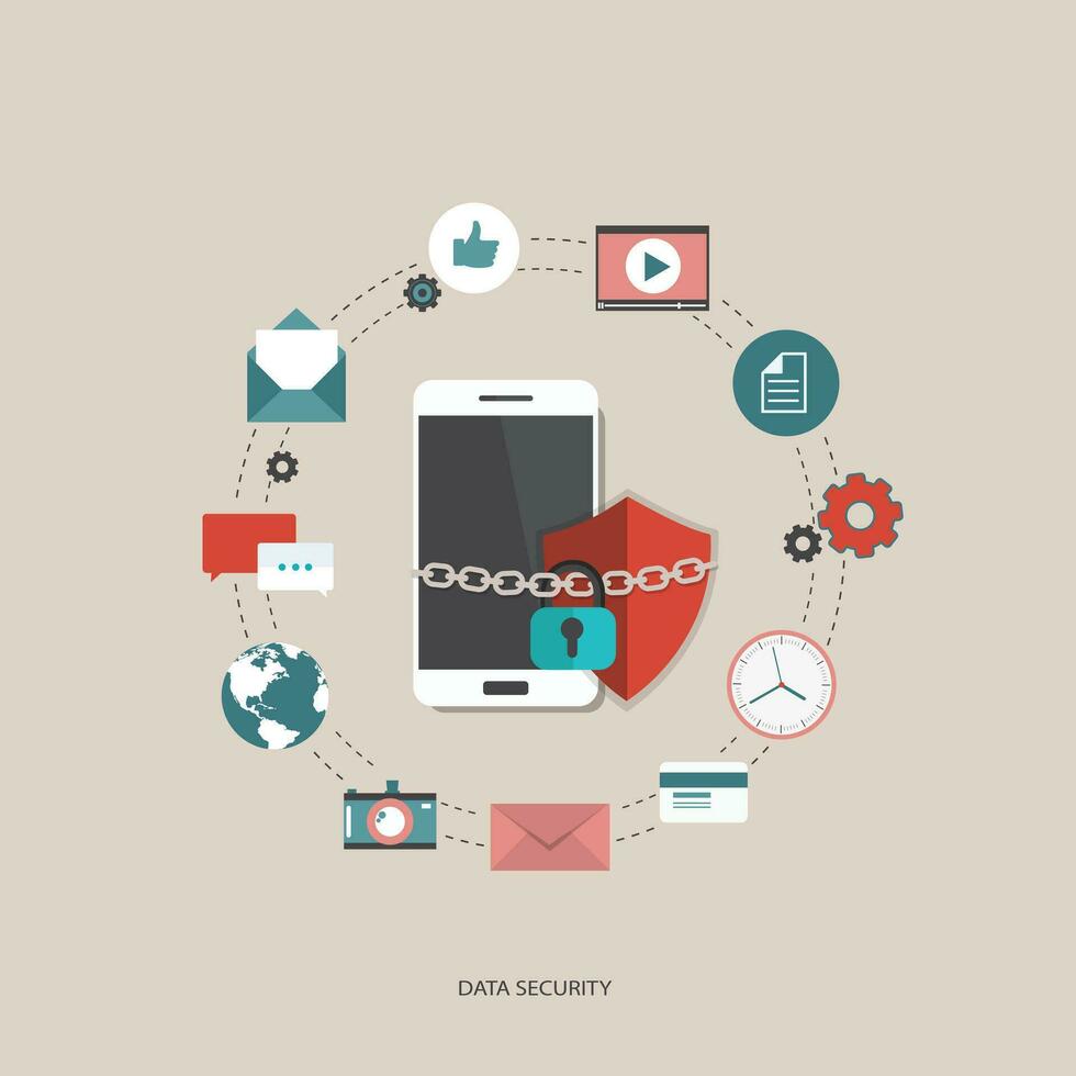 Data Security Concept Flat Vector Illustration 28715998 Vector Art At Vecteezy