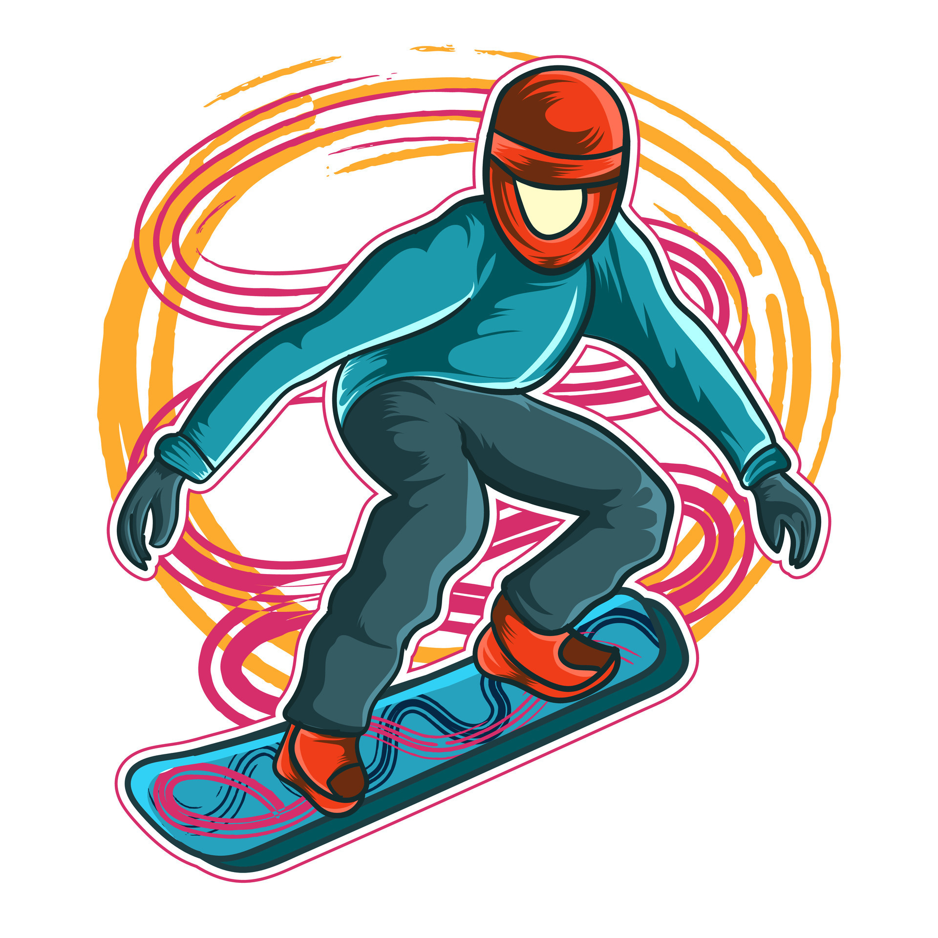 Snowboarding vector illustration colorful person 28716697 Vector Art at ...