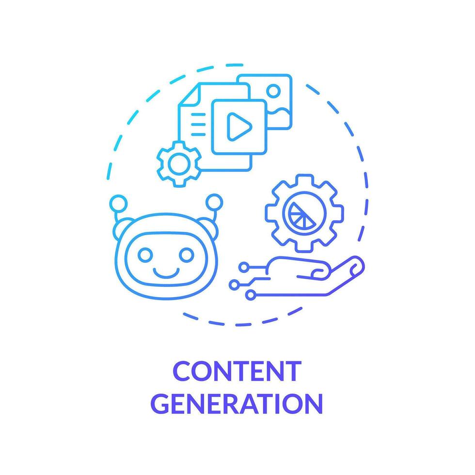 Gradient content generation icon concept, isolated vector, AI for SEO ...