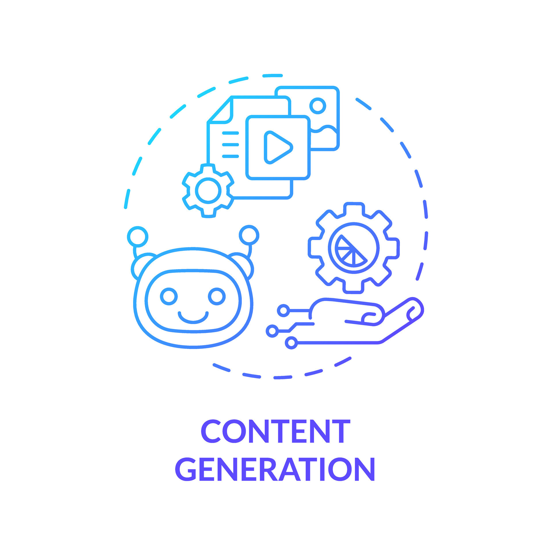 Gradient content generation icon concept, isolated vector, AI for SEO ...