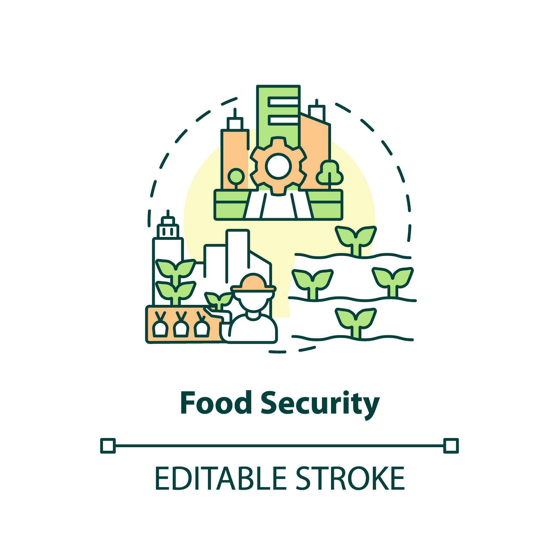 2D customizable food security icon representing vertical farming and ...