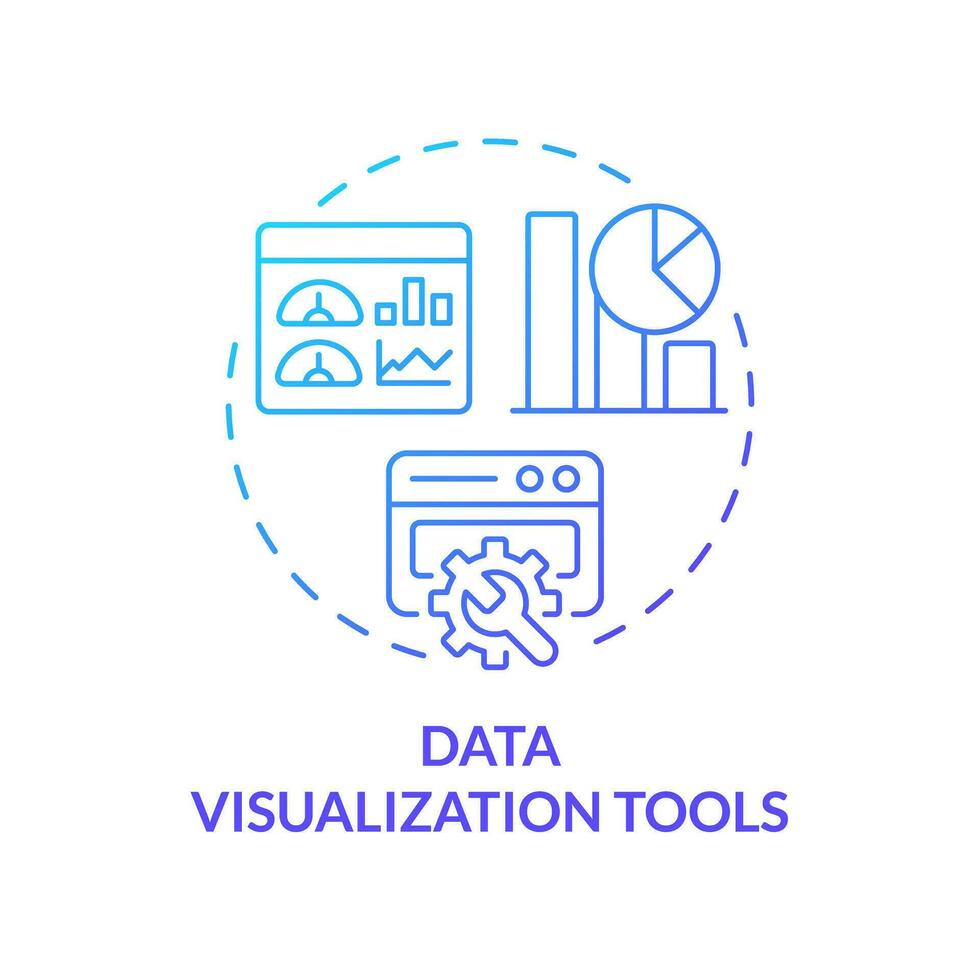 Gradient Data Visualization Tools Concept Thin Line Icon Isolated