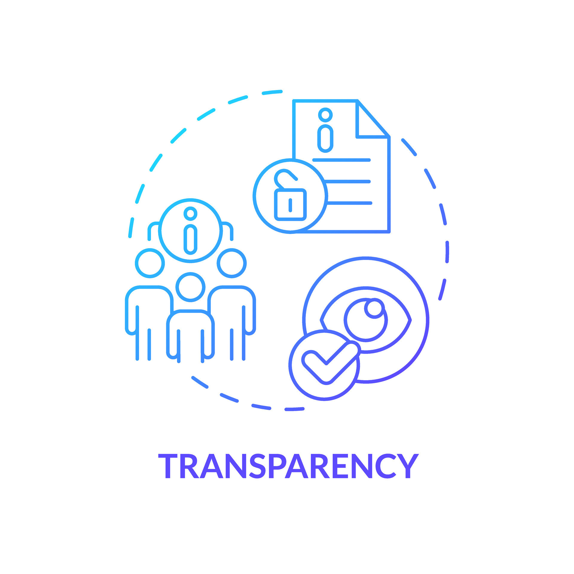 Gradient Transparency Concept Thin Line Icon Isolated Vector Representing Data Democratization
