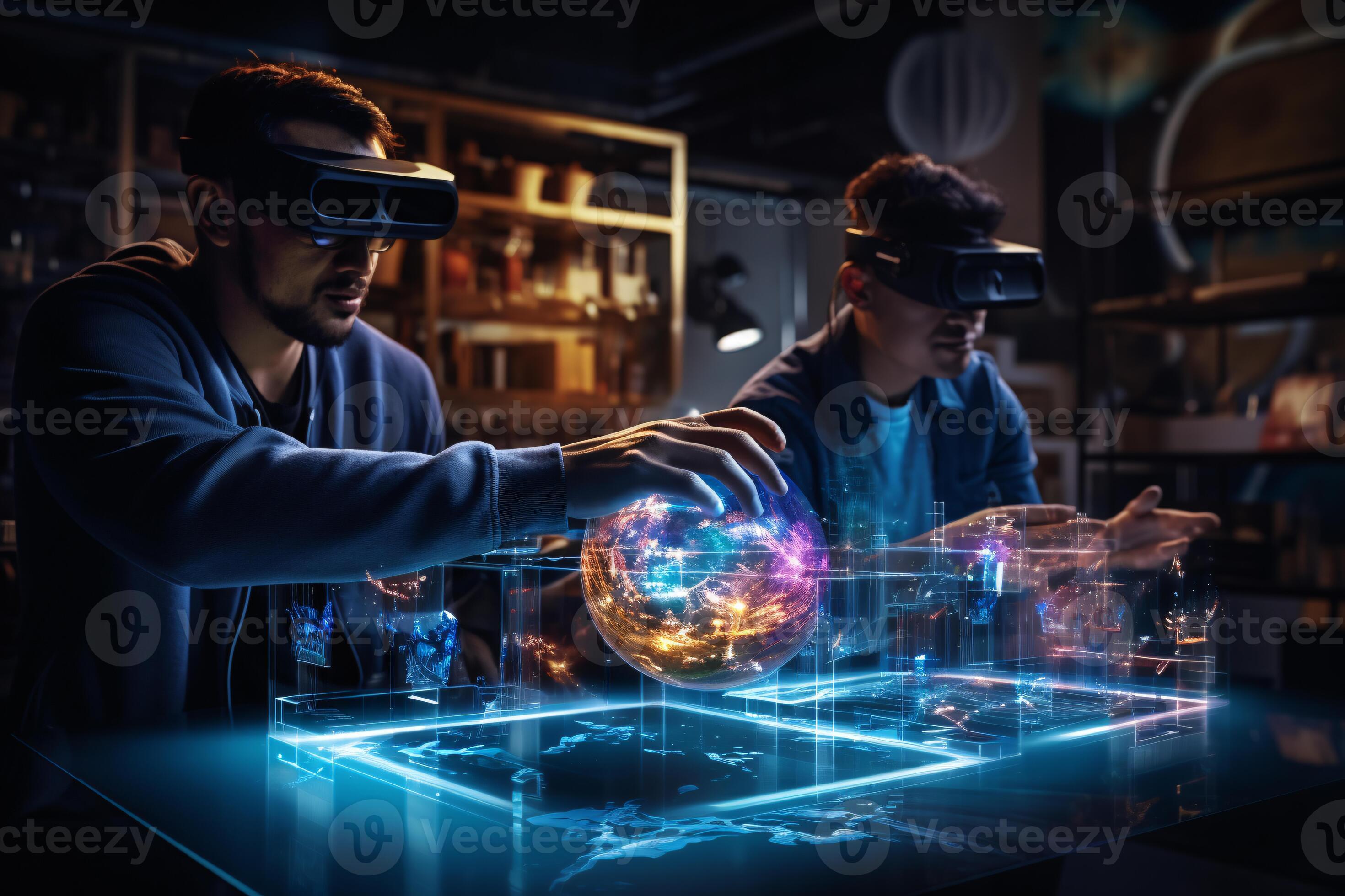 Immersion into the virtual and augmented realities highlighting the ...