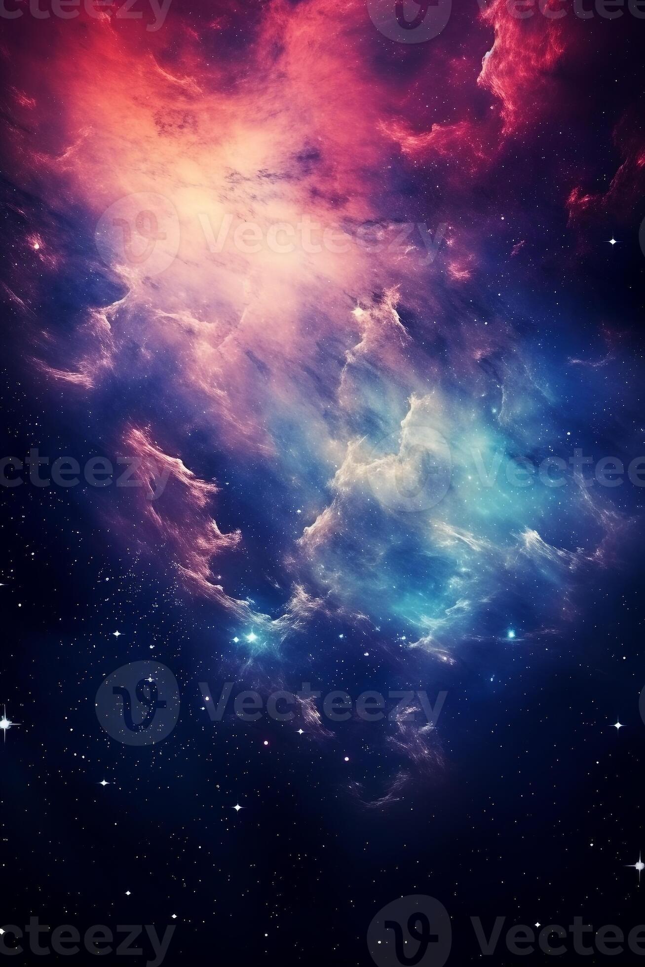 Captivating beauty of space with a distant nebula amidst a star-filled ... Captivating beauty of space with a distant nebula amidst a star-filled ...