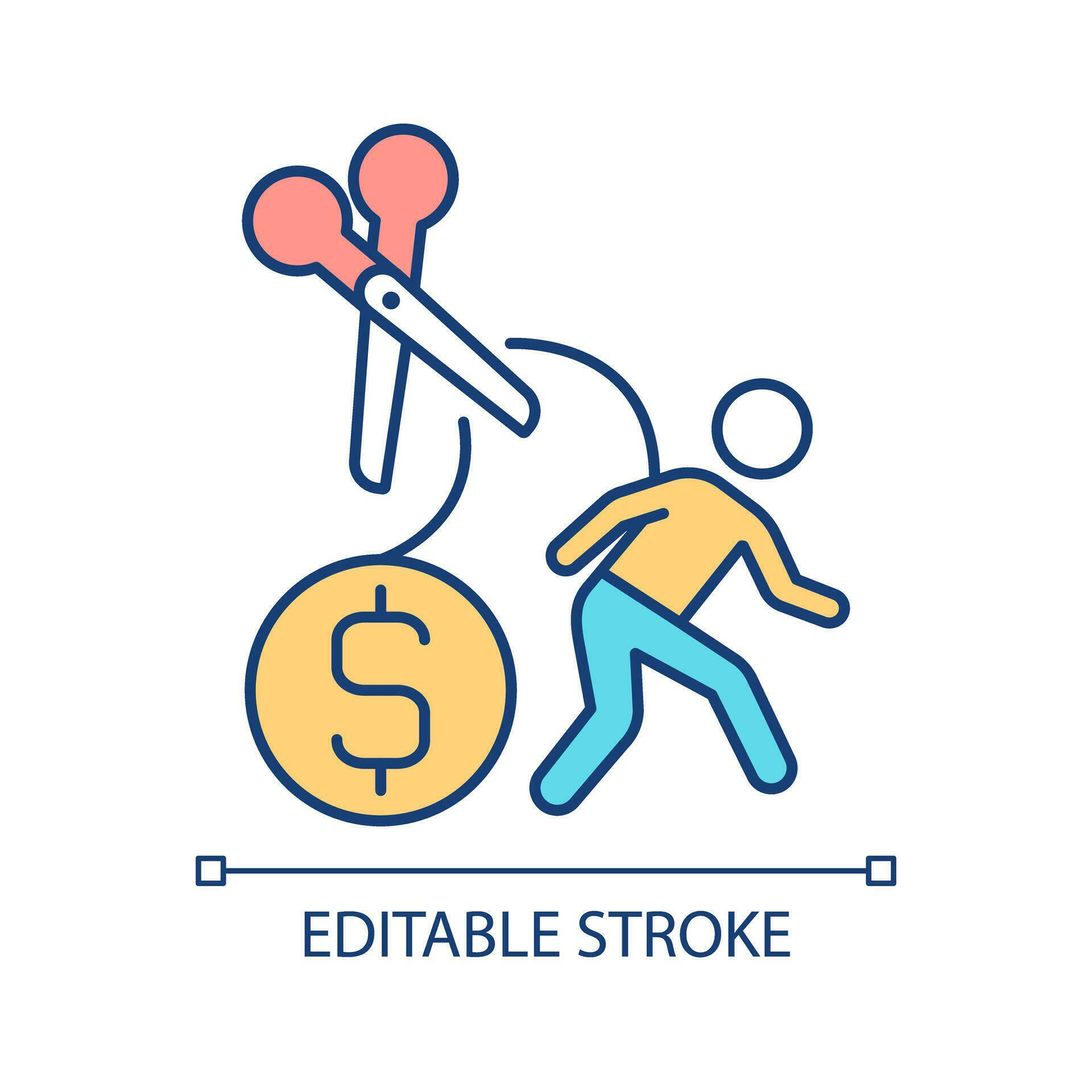 2D editable reduce dependency thin line icon, isolated vector ... 2D editable reduce dependency thin line icon, isolated vector ...