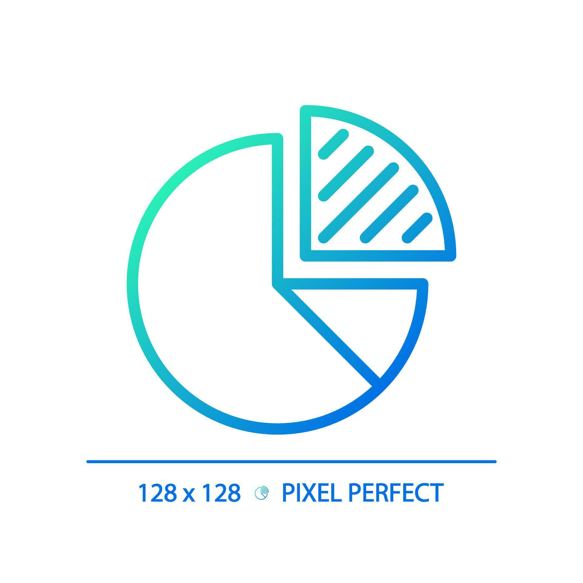 Pie Chart Gradient Linear Vector Icon Circle Divided Business Statistics Statistical Graphics