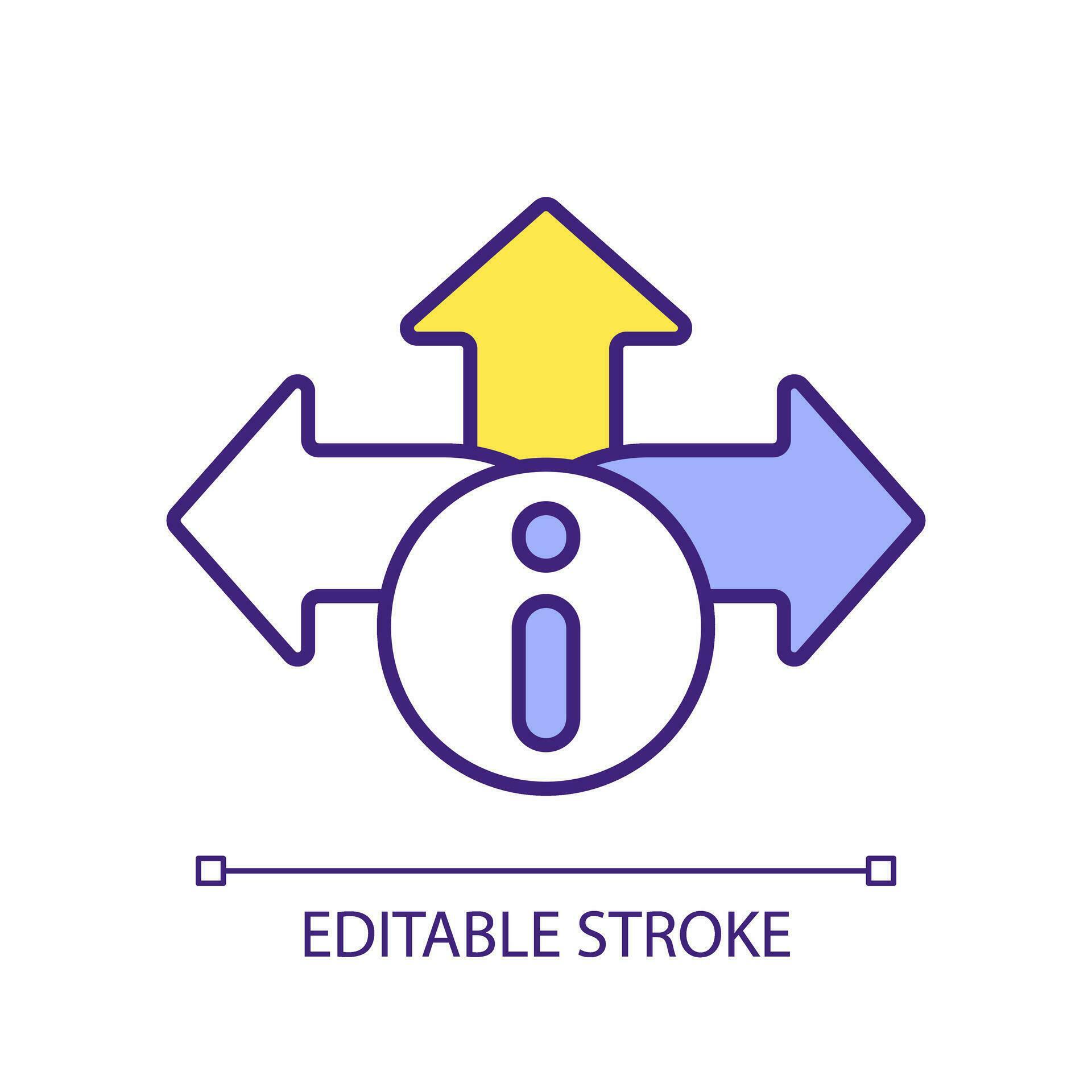 Editable improved decision-making icon representing data democratization, isolated vector, thin ...