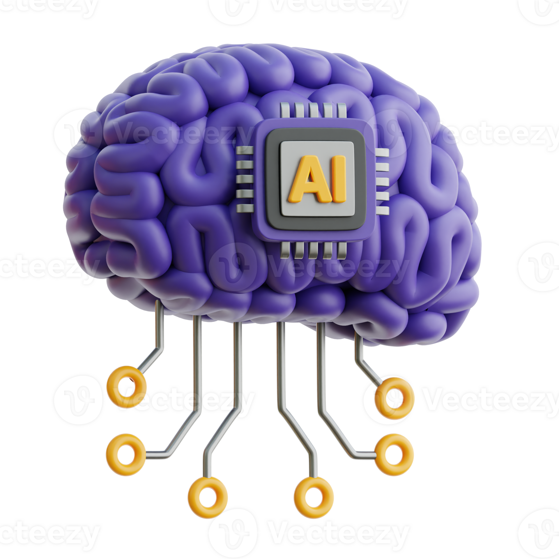 AI Brain 3d Icon Illustrations 28753790 PNG
