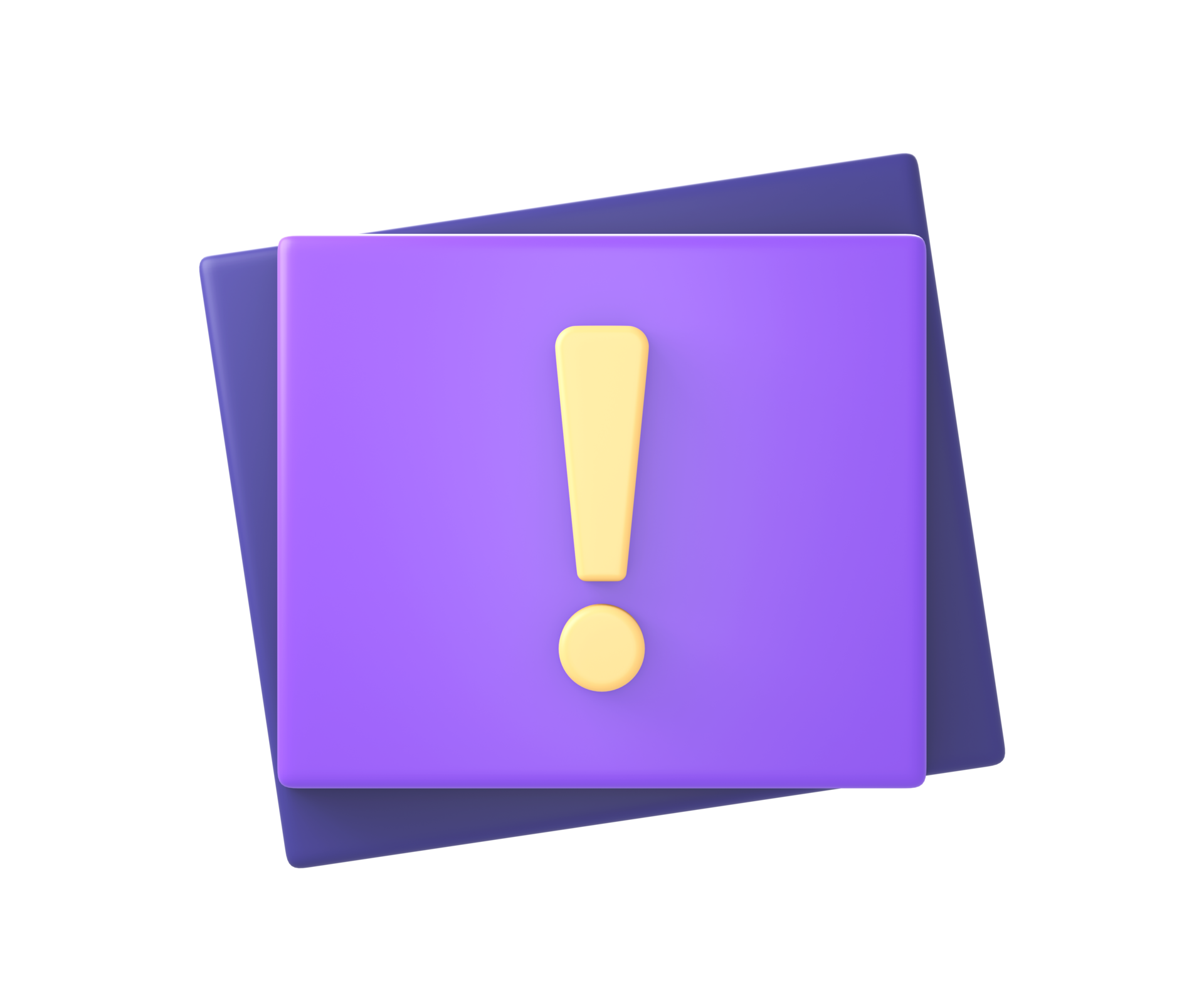 3d Purple Exclamation Mark Warning Front Icon For Ui Ux Web Mobile Apps