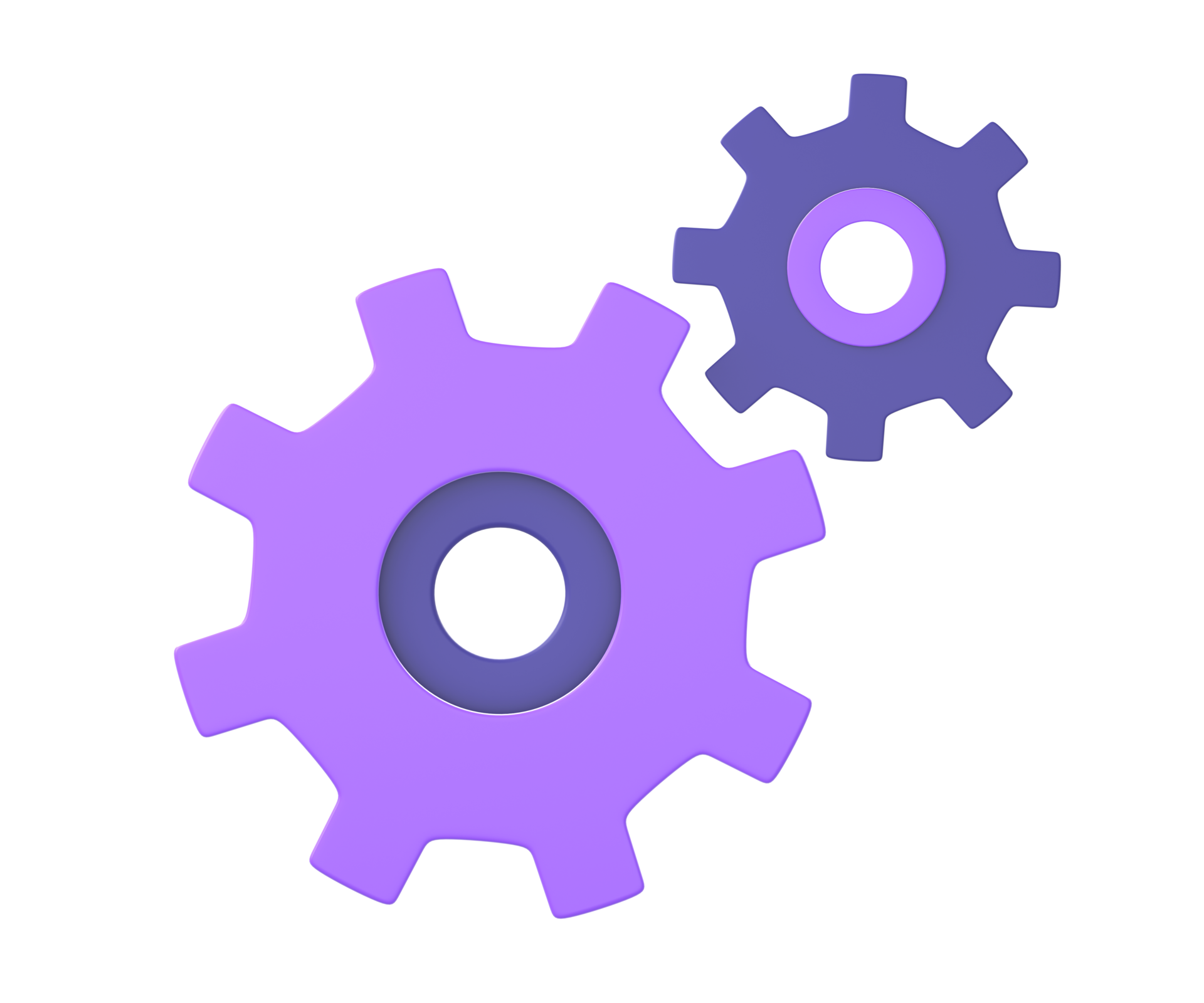 3d Purple Gear Configuration Setting Front Icon For Ui Ux Web Mobile Apps Social Media Ads