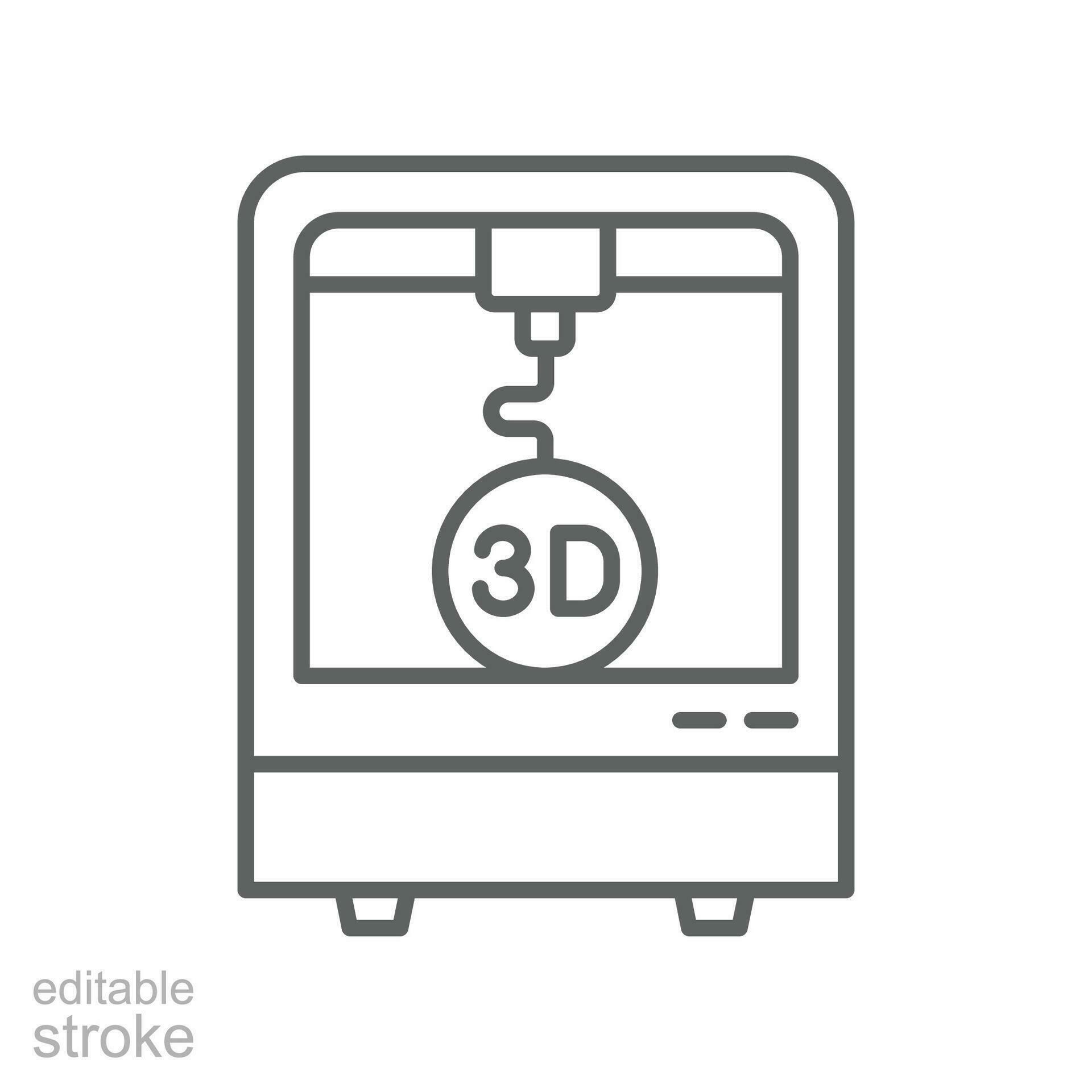 3d printing icon, Three print, printer, manufacturing New Product ...