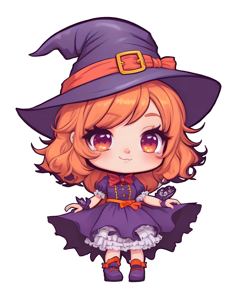 Ai generative Cartoon girl role in Halloween costumes 28766803 PNG