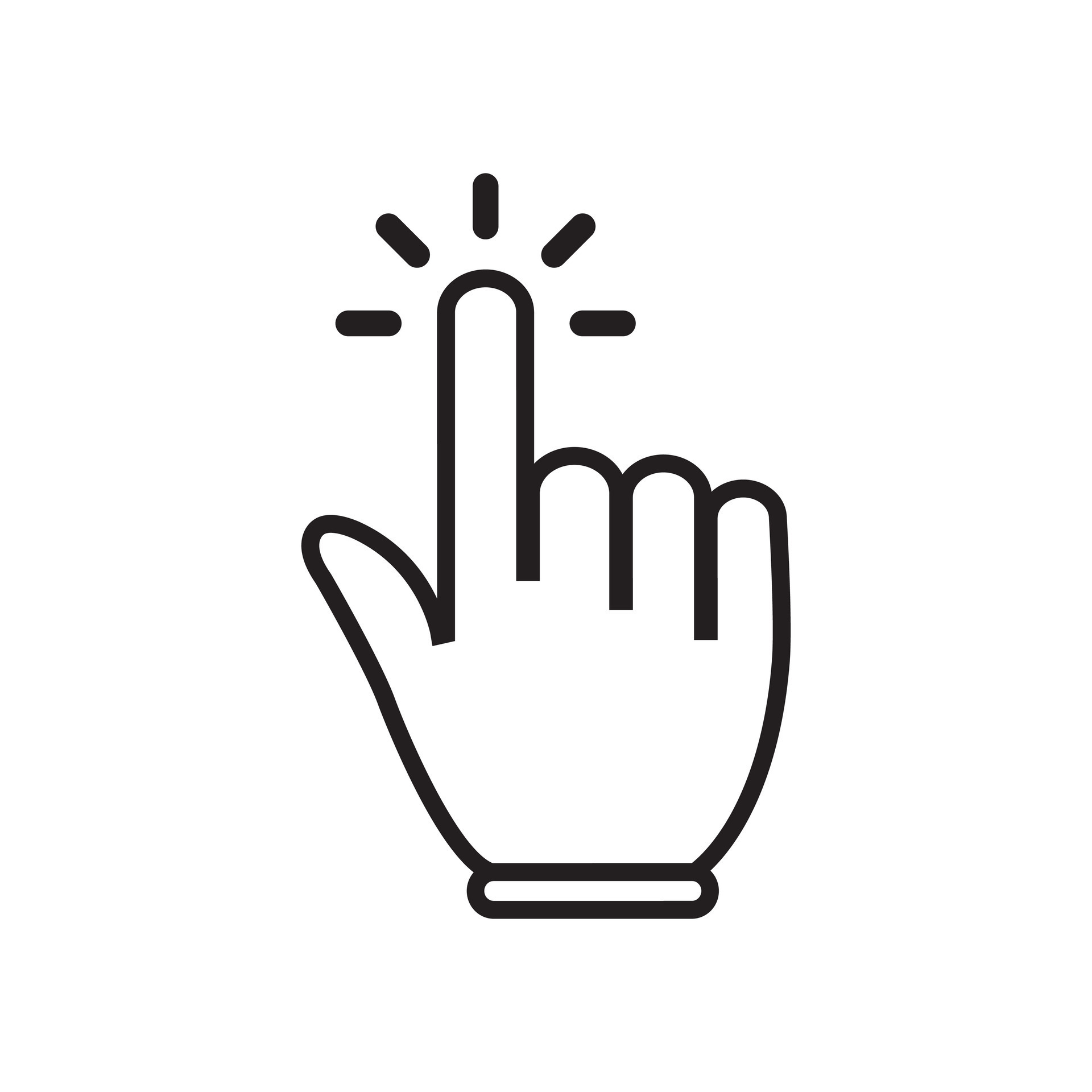 Hand Pointer Cursor Icon Vector Computer Finger Mouse Sign Symbol 28770081 Vector Art At Vecteezy
