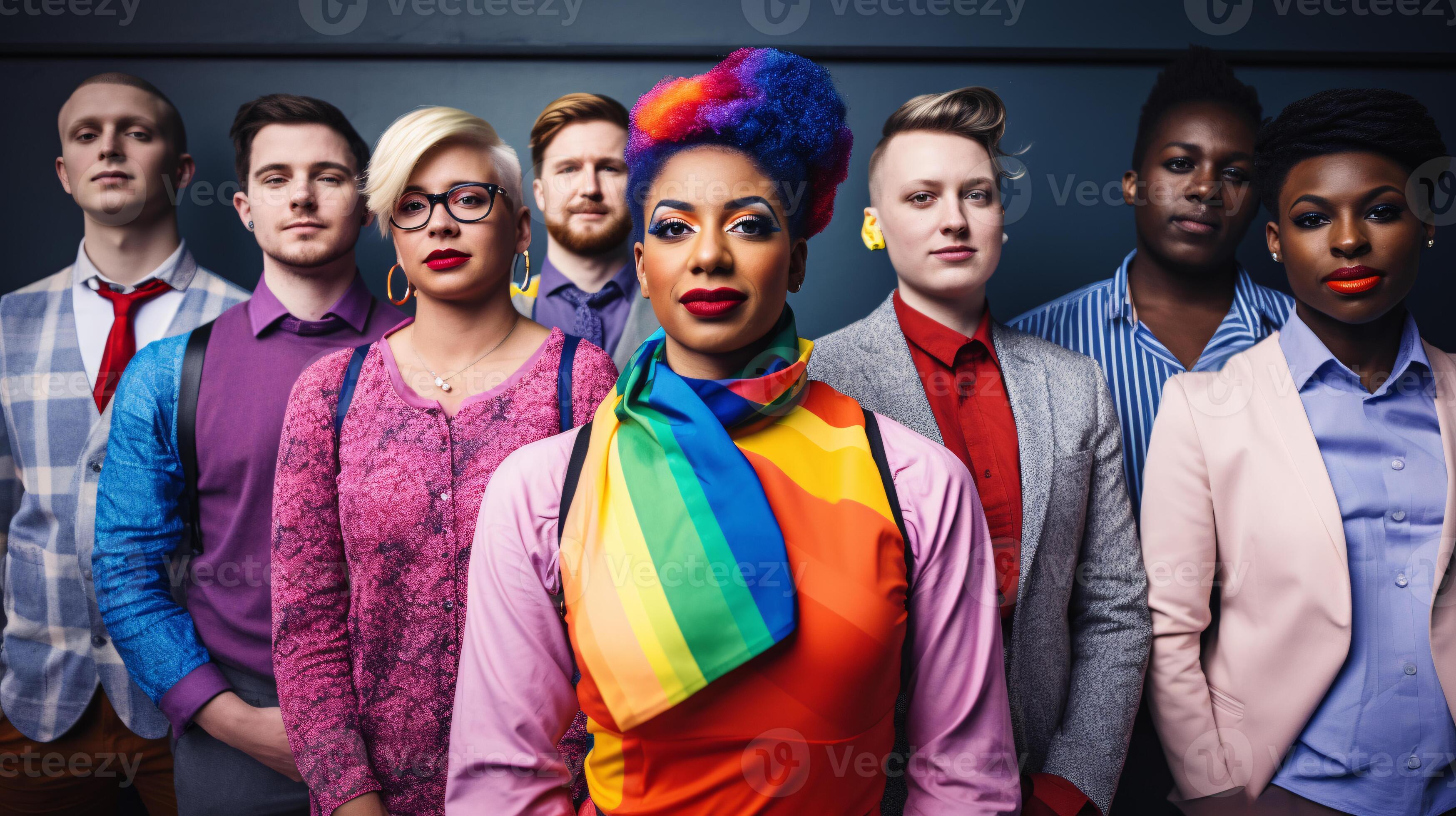 Vibrant Celebration of Gender Diversity and Inclusivity Showcasing Expressions and Attire AI ...