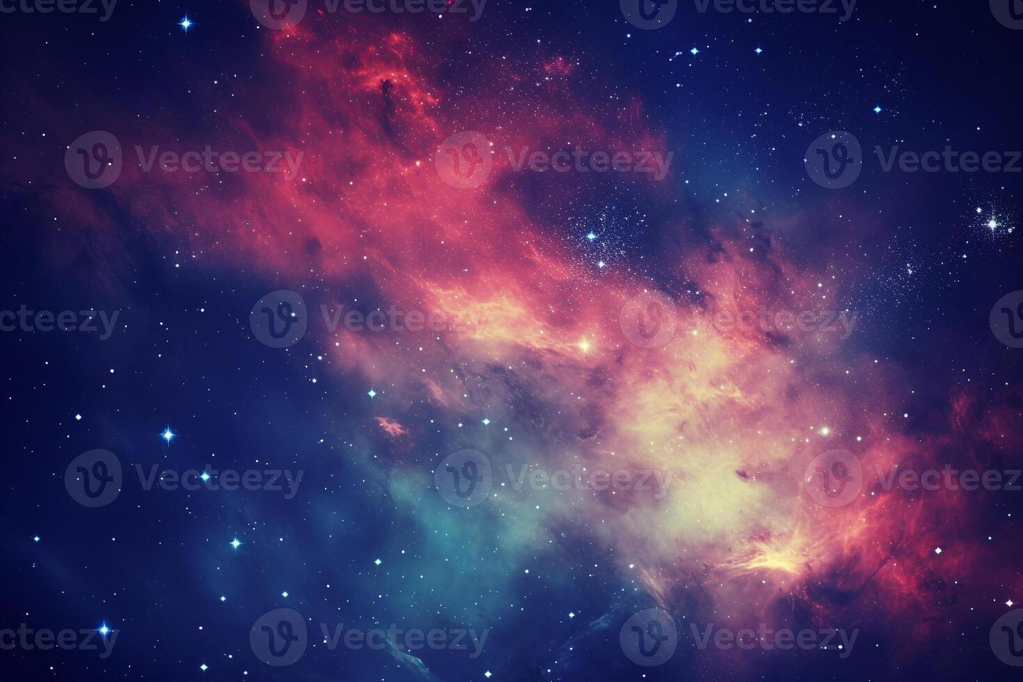 Captivating beauty of space with a distant nebula amidst a star-filled ... Captivating beauty of space with a distant nebula amidst a star-filled ...