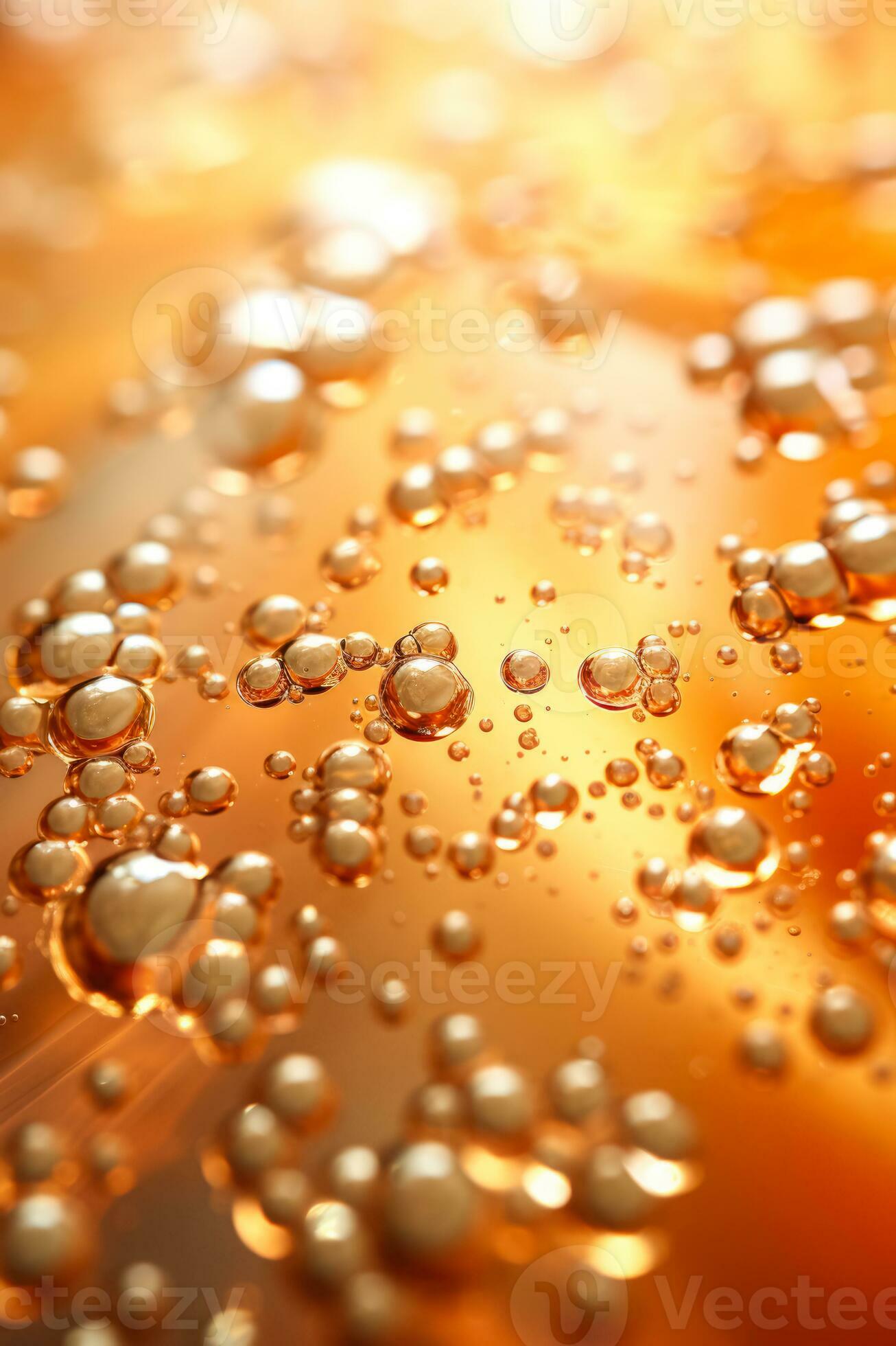 A microscopic view of yeast fermentation bubbles isolated on a gradient background 28792570 ...