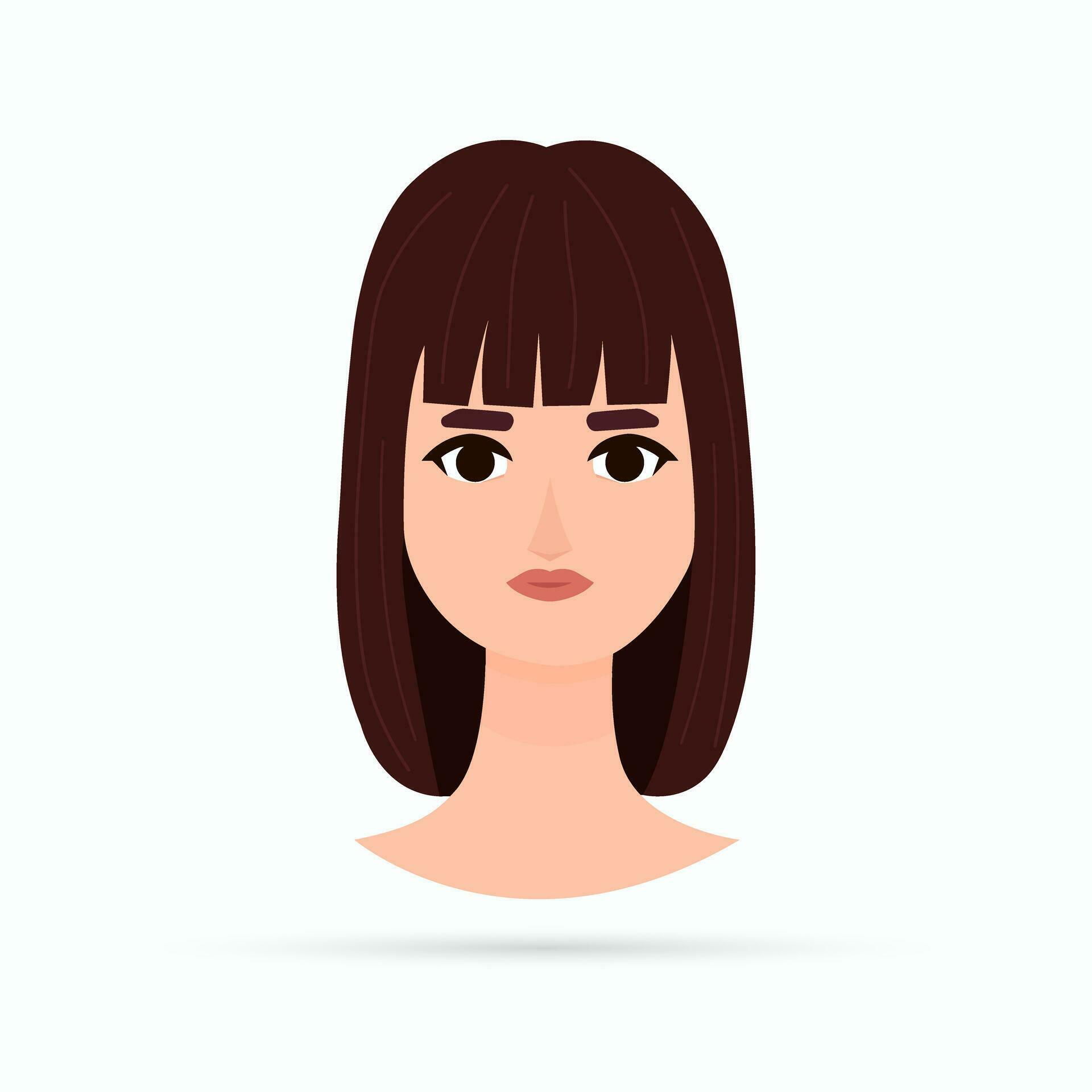 Young Woman Head Portrait Beautiful Girl Face Avatar Beautiful Attractive Female Character