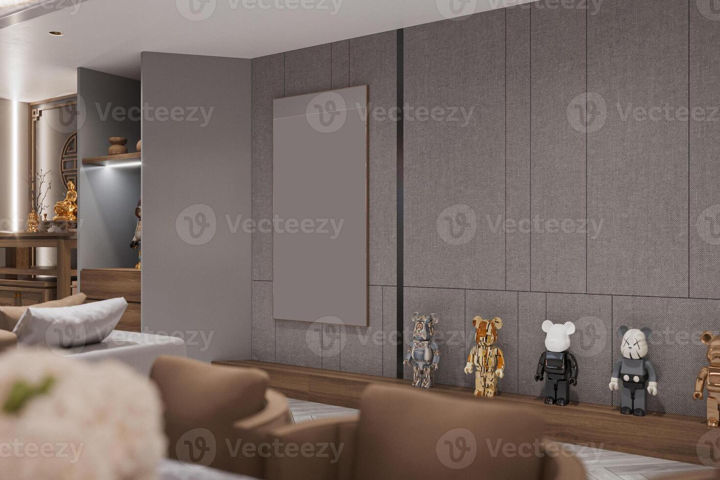 Living room side wall decoration with artwork and furniture allocation ... Living room side wall decoration with artwork and furniture allocation ...
