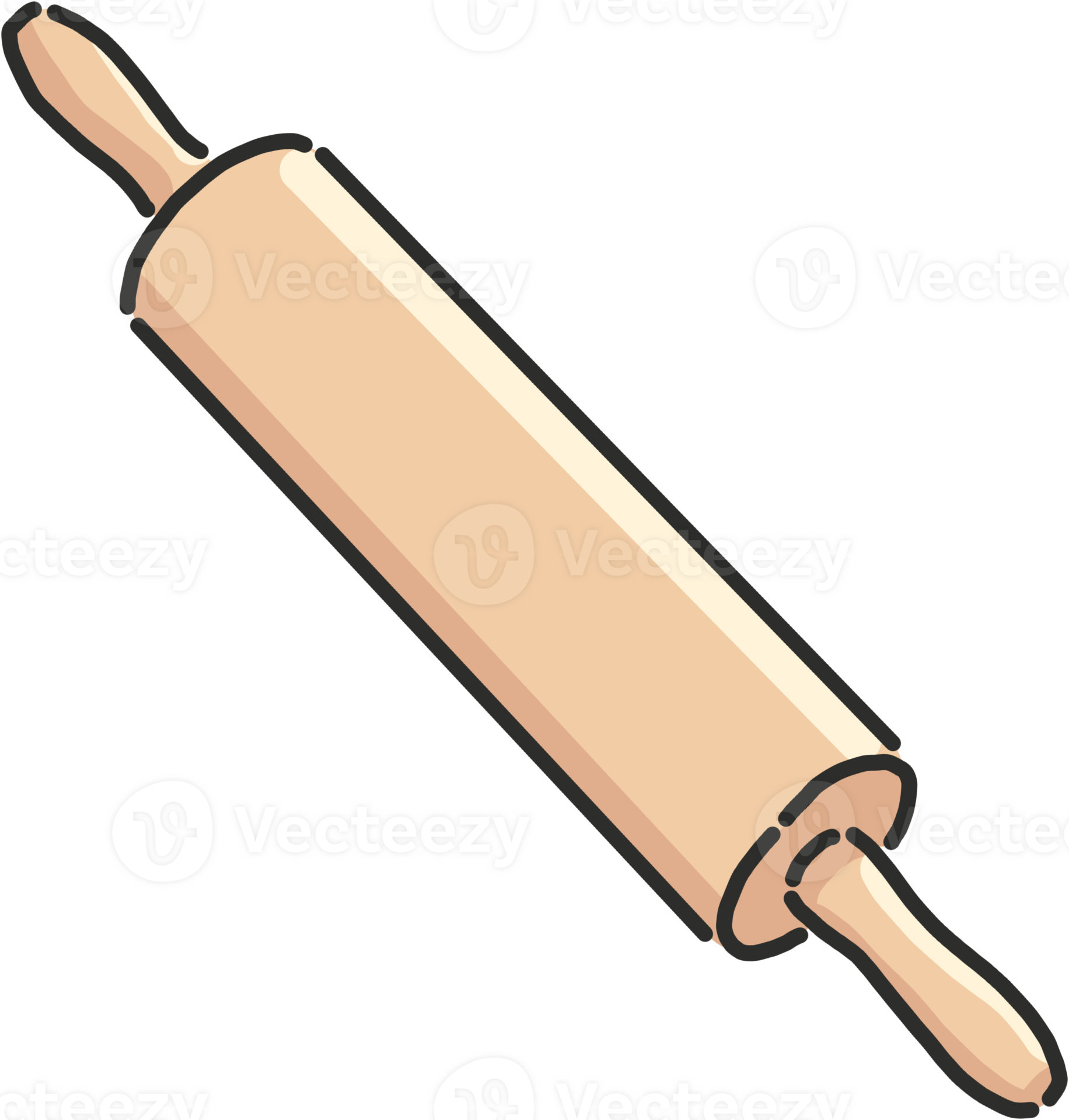 Kitchen Items Rolling Pin Cartoon Style 28799987 Png