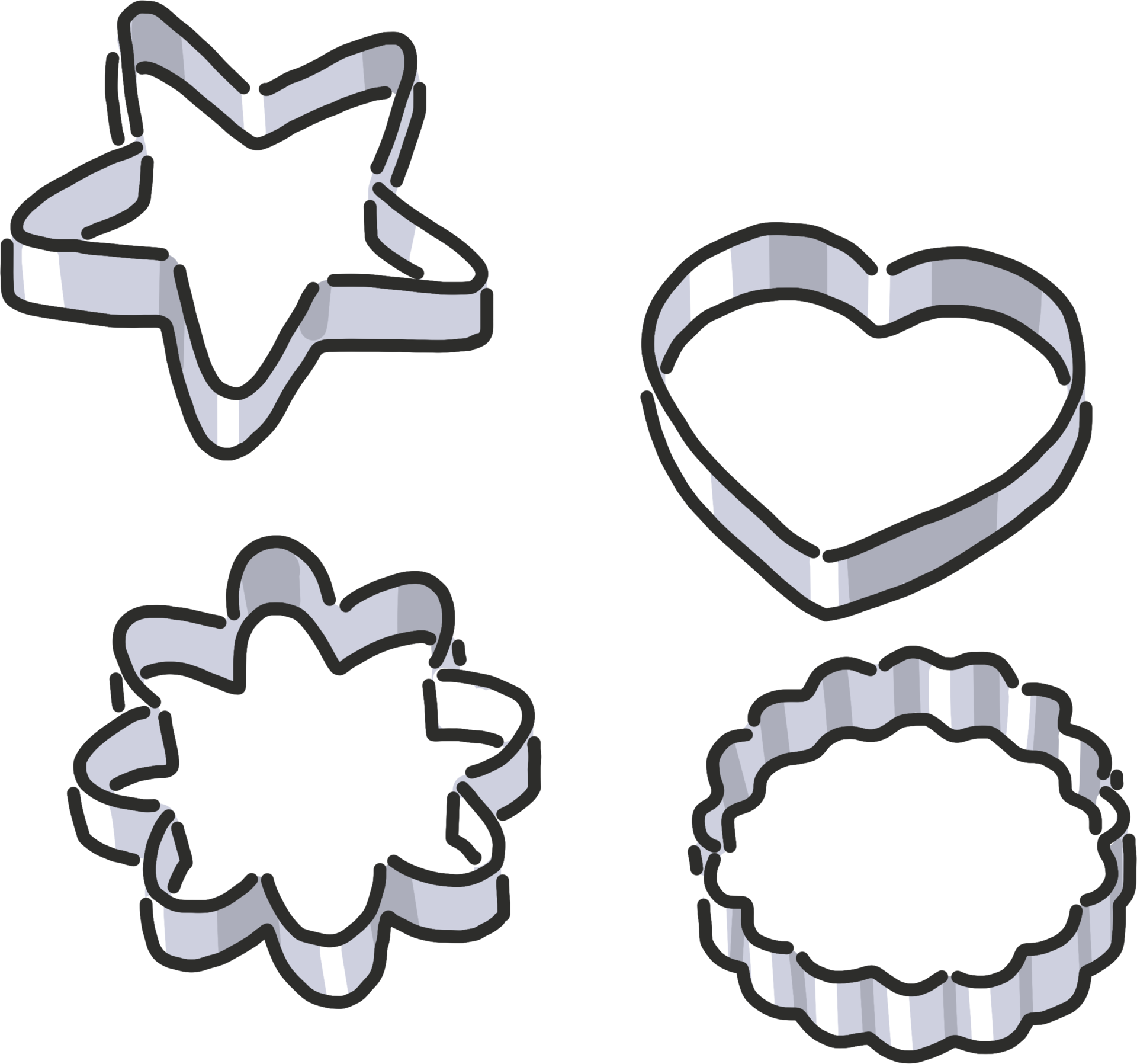 Kitchen items Cookies cutter cartoon style 28799998 PNG