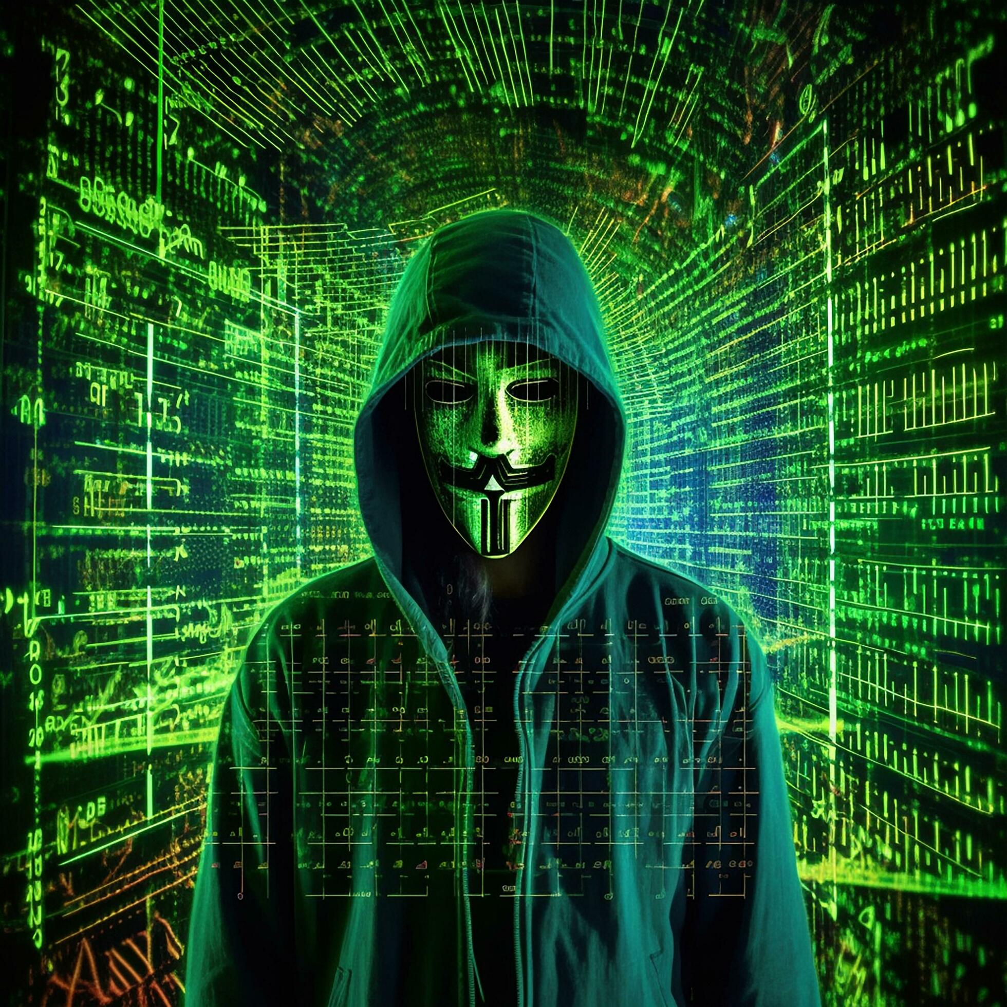 A computer hacker wearing a combination of a guy AI Generated Image 28800415 Stock Photo at Vecteezy