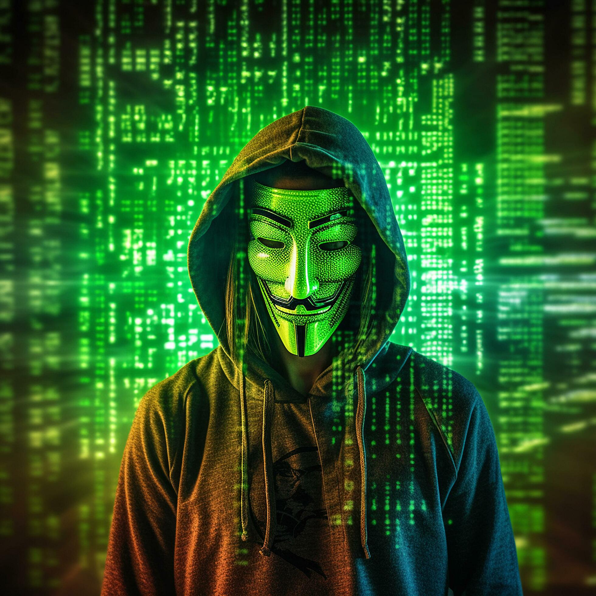 A computer hacker wearing a combination of a guy AI Generated Image ... A computer hacker wearing a combination of a guy AI Generated Image ...