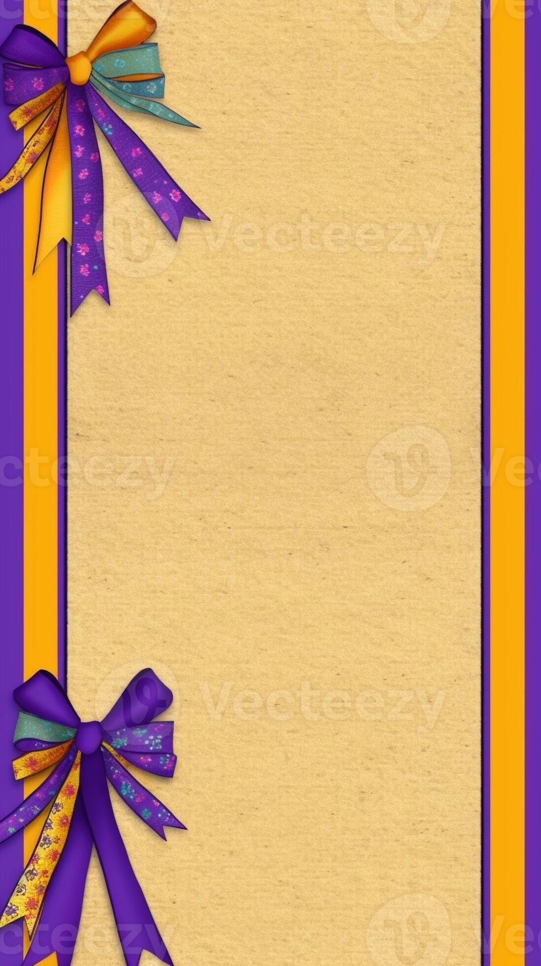 Ai Generative Colorful Canvas Frame Border Texture Background With Yellow Green Tassels Frame