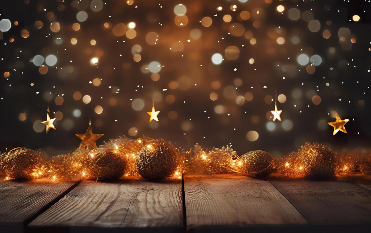 Christmas bokeh background, wooden background with bokeh, glitter stars ... Christmas bokeh background, wooden background with bokeh, glitter stars ...