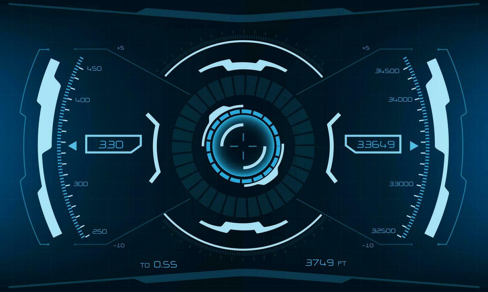 HUD sci-fi interface screen view blue geometric design virtual reality futuristic technology ...