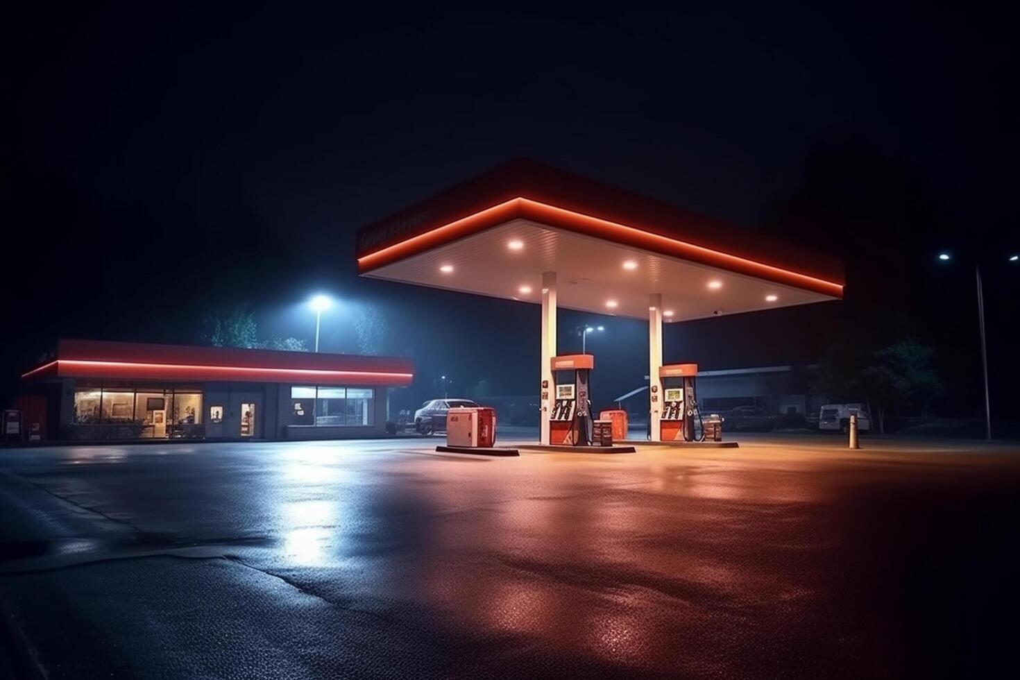 Gas Station Night Stock Photos, Images and Backgrounds for Free Download