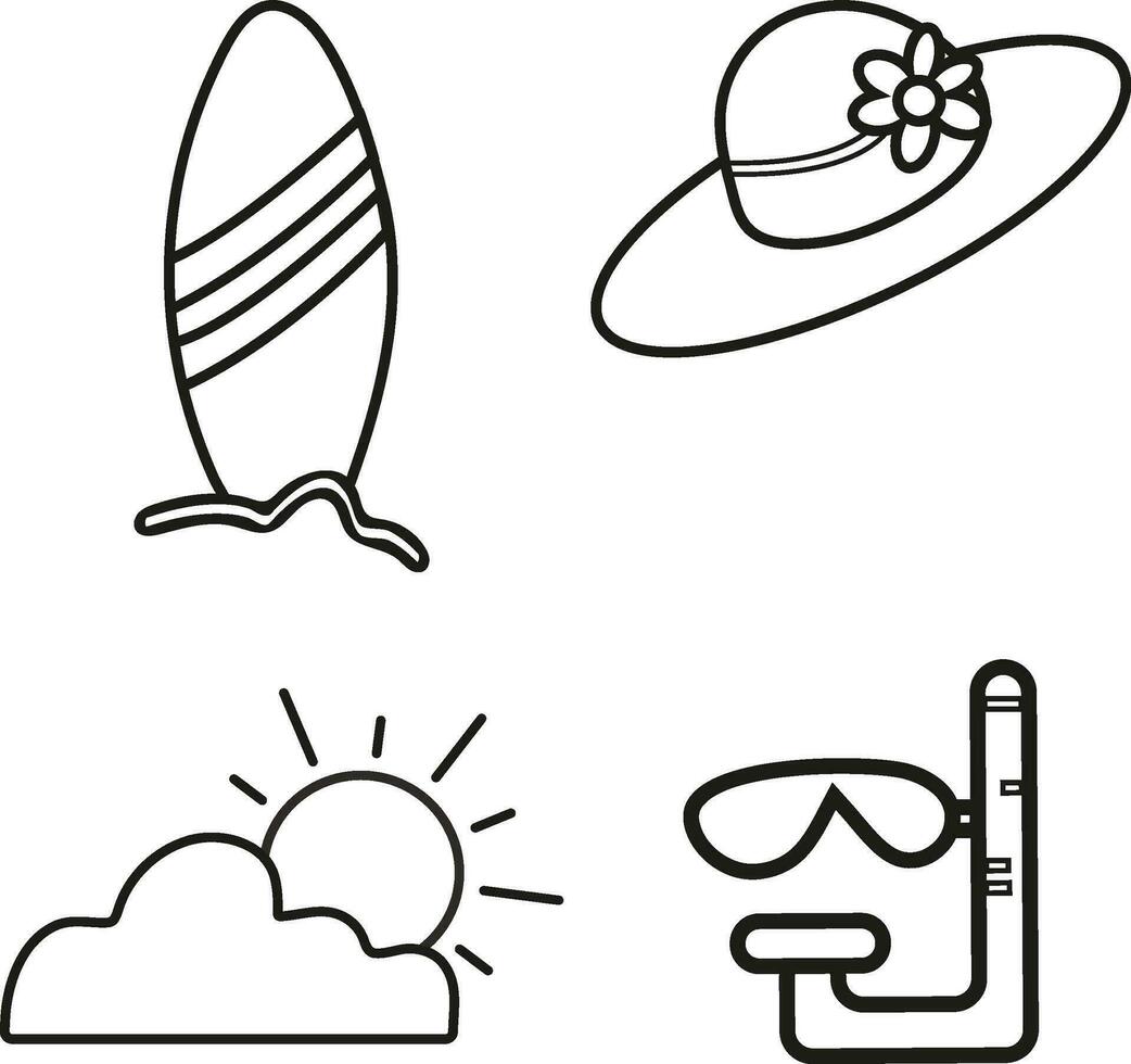 Summer Line Art Illustration. Simple Shape. Isolated Vector 28858308 ...