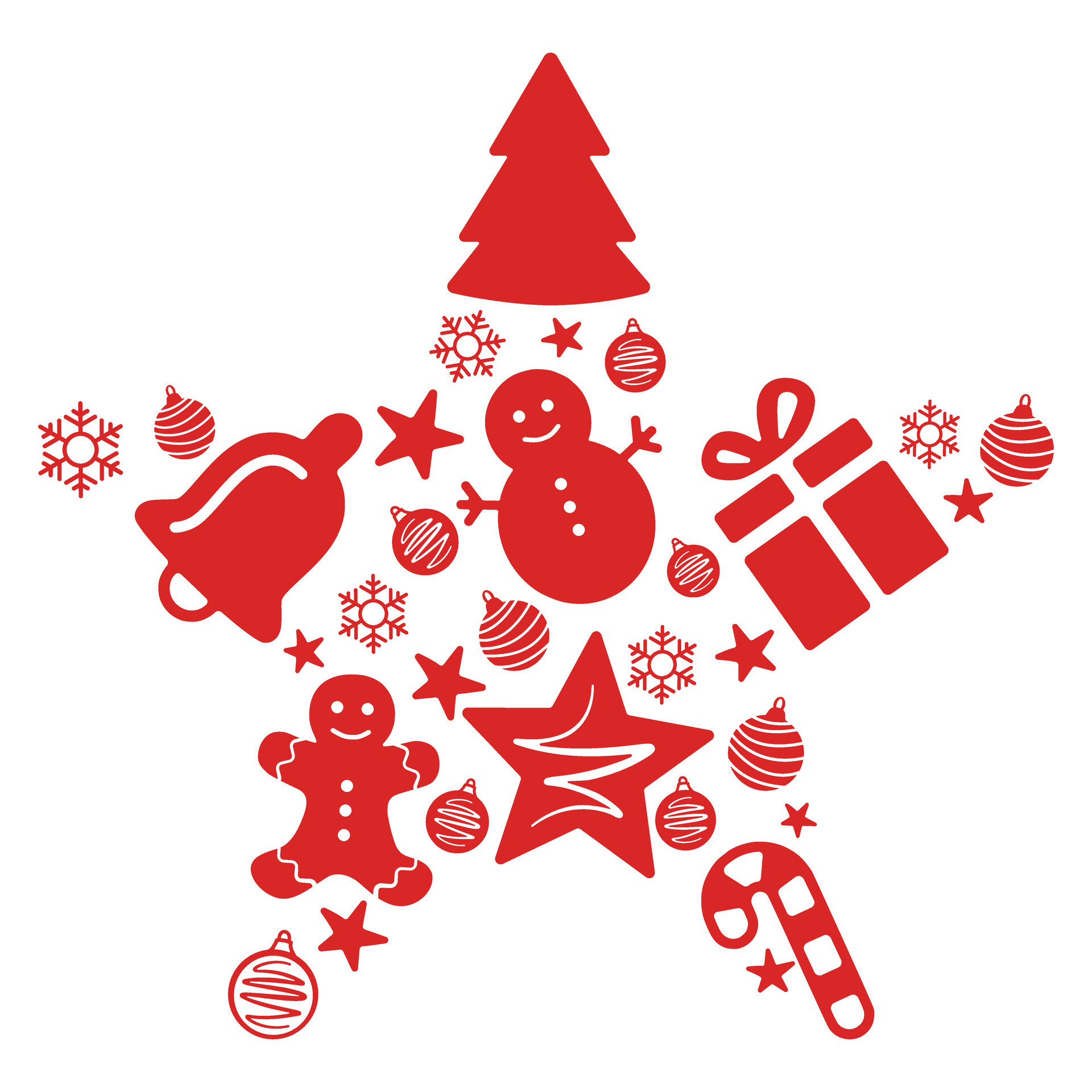 Christmas star made of ornaments 28858891 Vector Art at Vecteezy