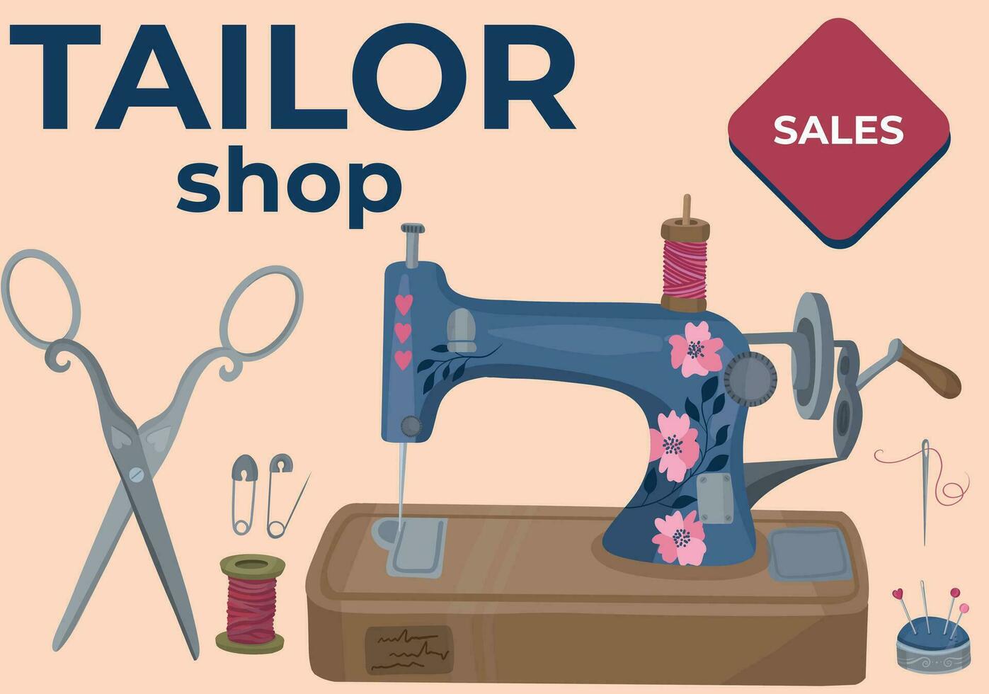 Page 7 Vintage Sewing Machine Vector Art Icons And Graphics For