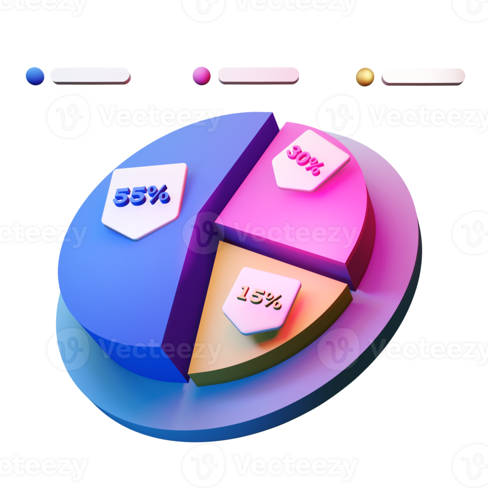 Pie Chart 3D Icon For Business 28860767 PNG