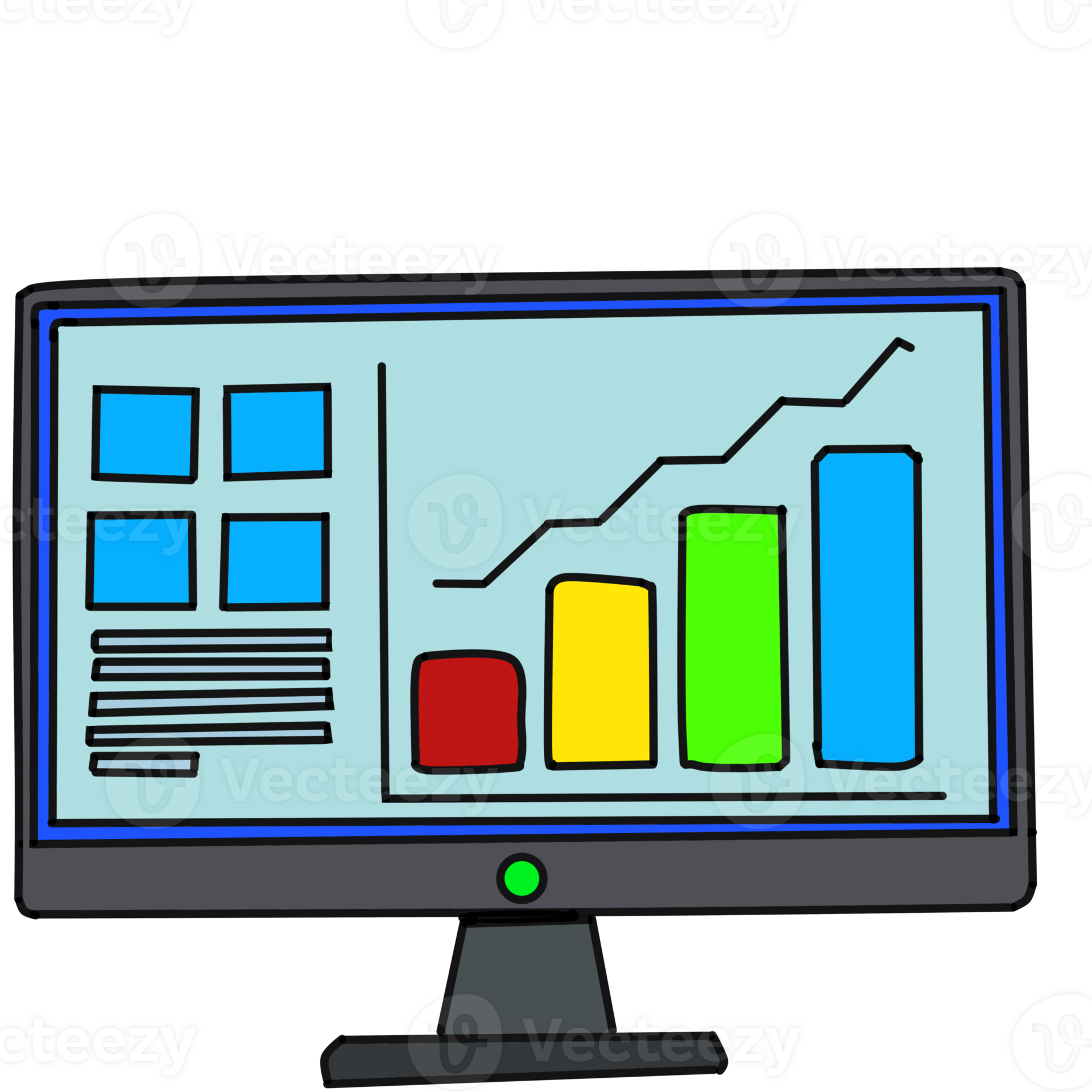 Computer Screen Showing Graphs 28883845 Png