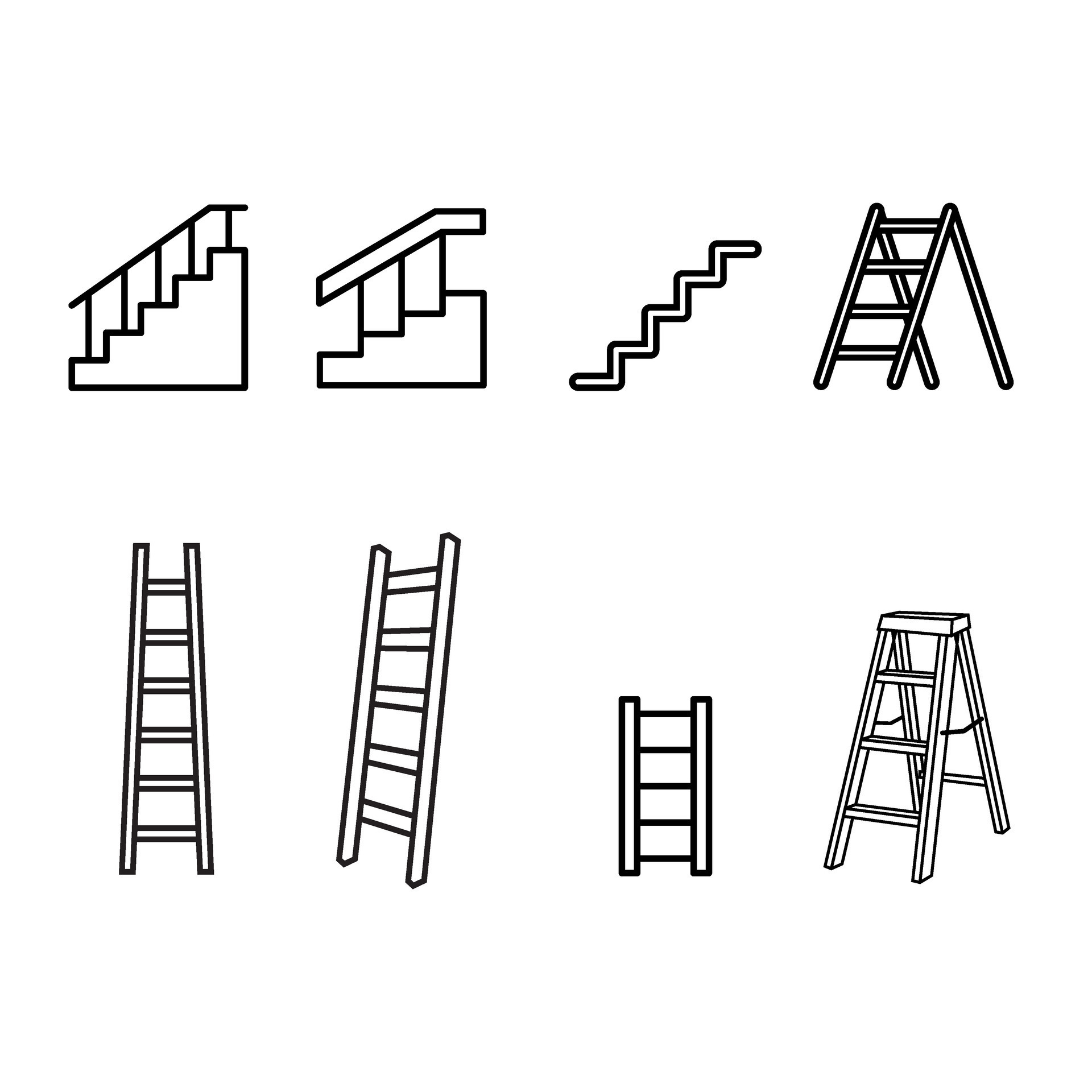 Ladder Icon Vector Set Steps Illustration Sign Collection Stairs