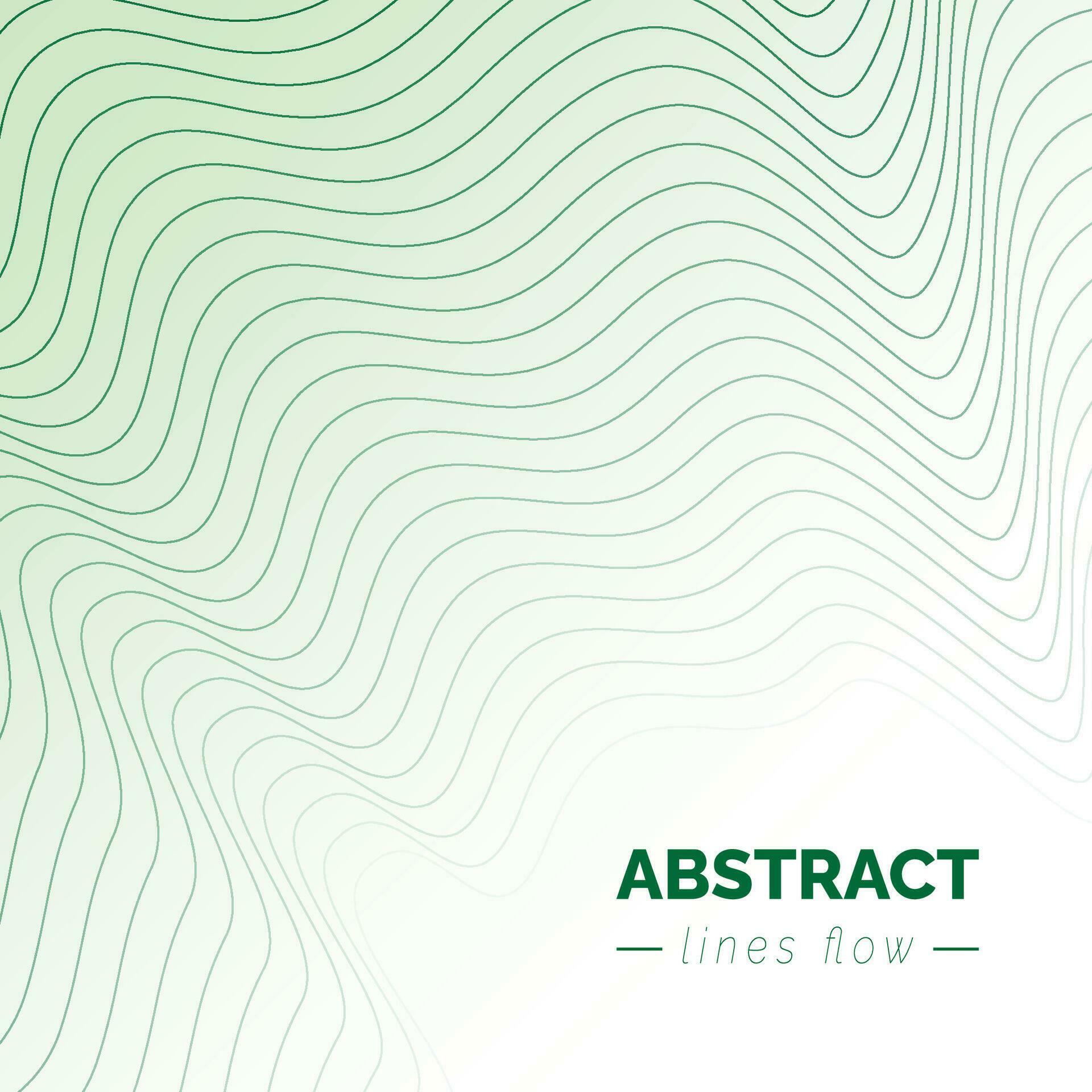 Abstract flow green wavy lines background, modern moving lines design, futuristic technology ...