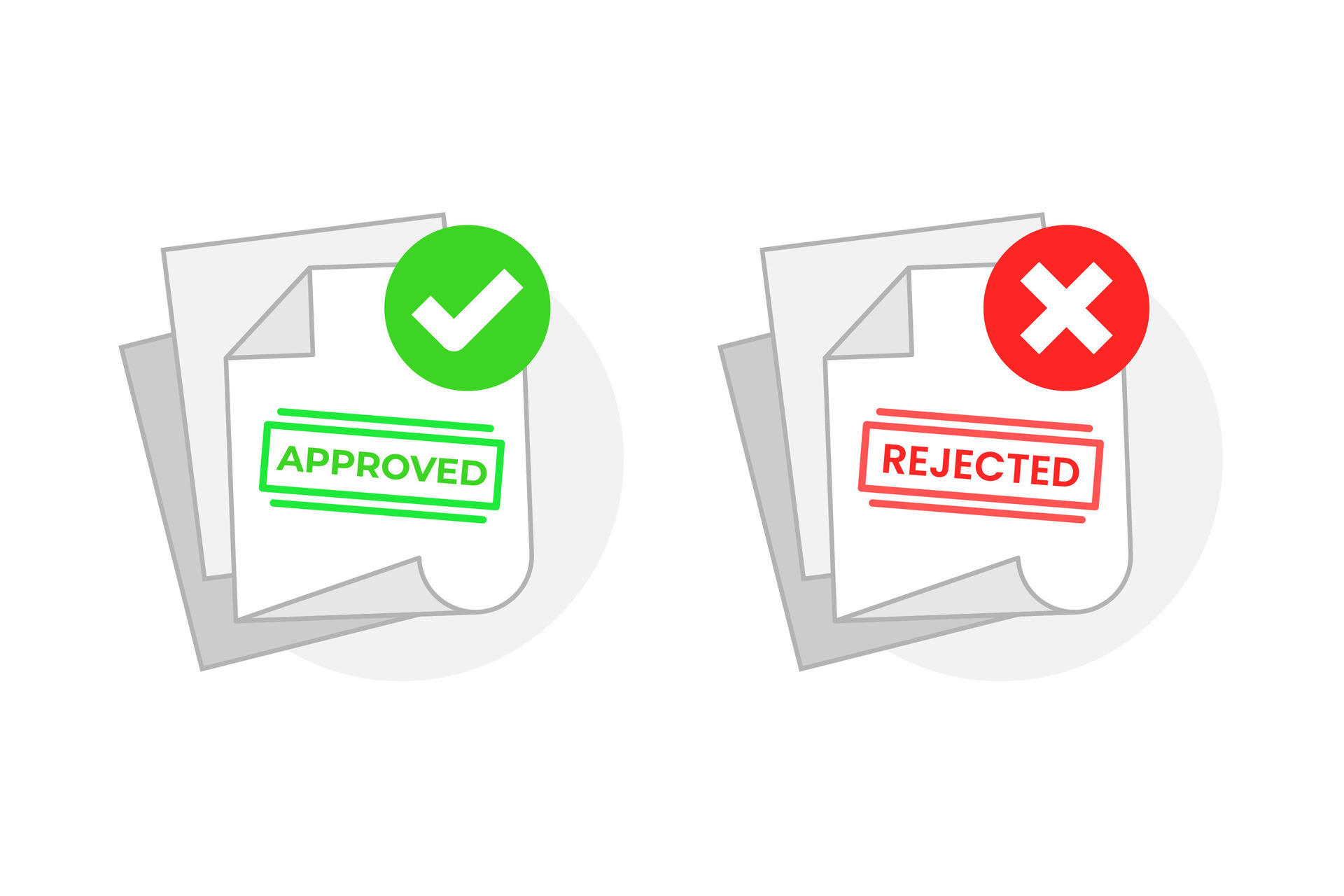 approved and rejected document concept illustration flat design vector eps10. modern graphic ...