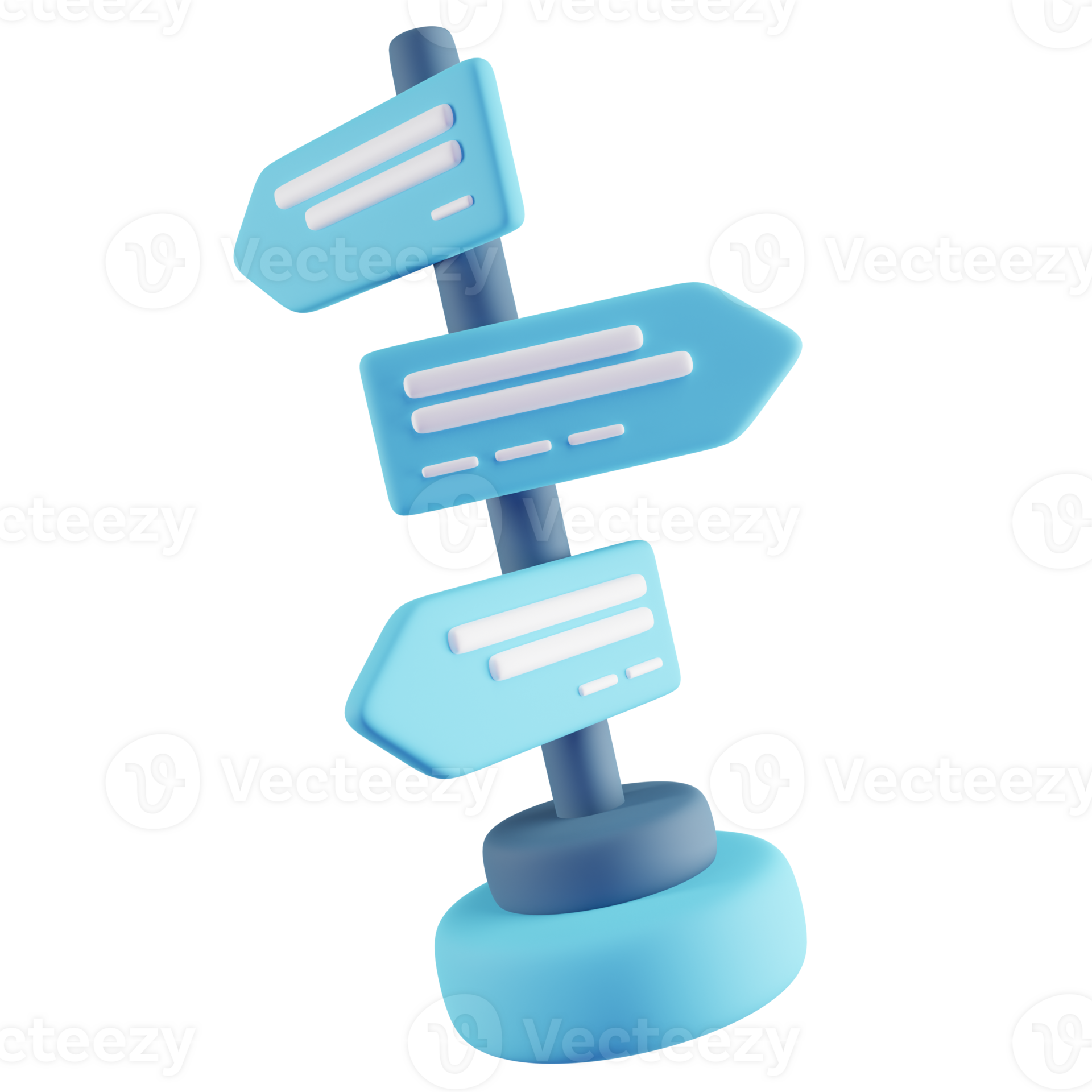 3D Illustration of Blue Sign 28899723 PNG