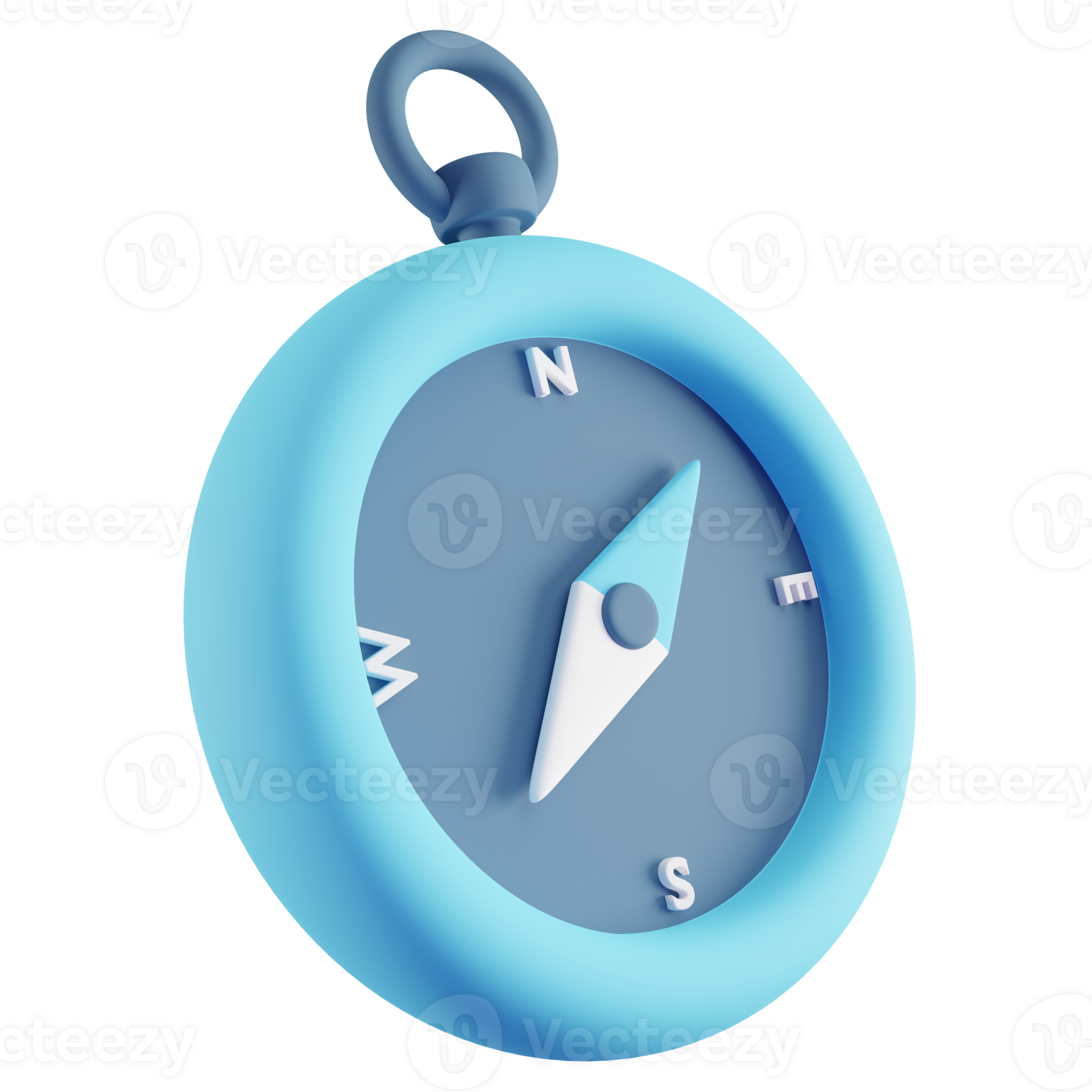3d Illustration Of Blue Compass 28899732 Png