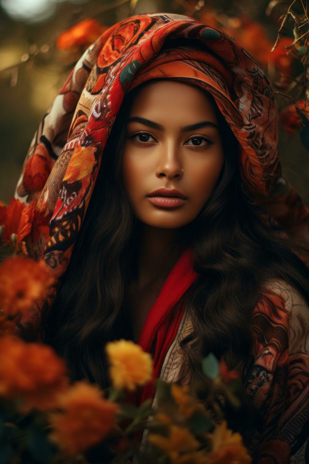 Photo Of Emotional Dynamic Pose Mexican Woman In Autumn AI Generative photo-of-emotional-dynamic-pose-mexican-woman-in-autumn-ai-generative